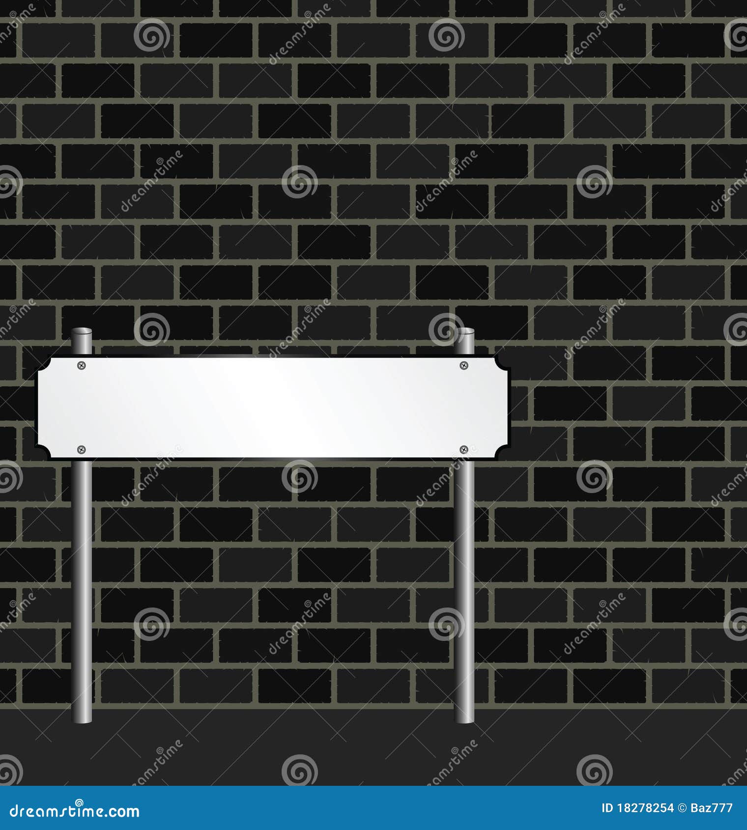 Blank street sign stock vector. Illustration of screws - 18278254