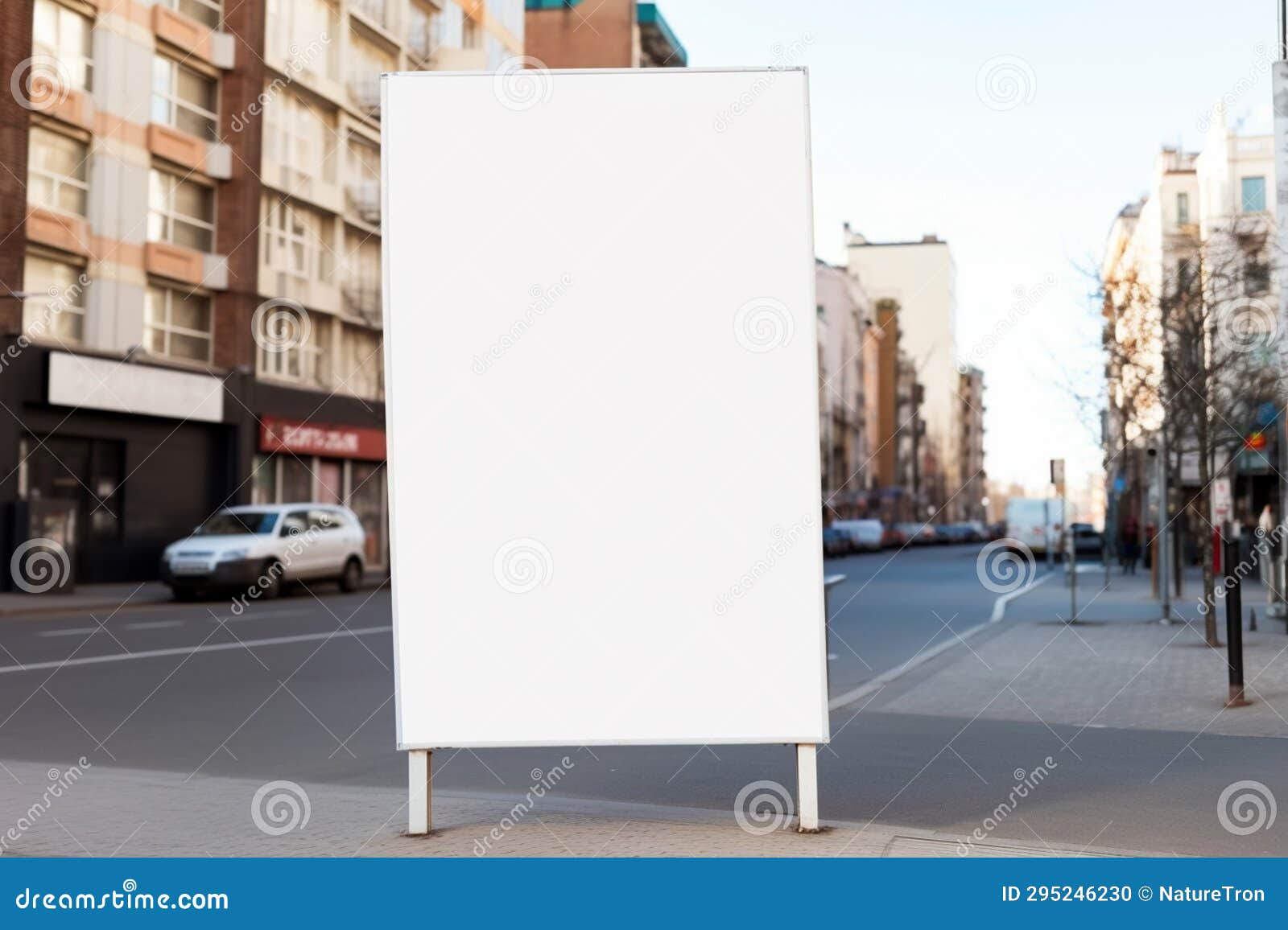 Blank Street Sign Blank Billboard on the Street Stock Illustration ...