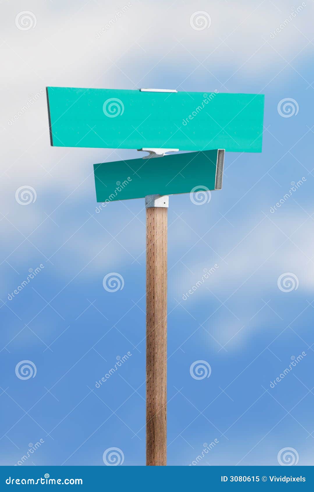Blank Street Sign on Blue Sky Stock Image - Image of route, empty: 3080615