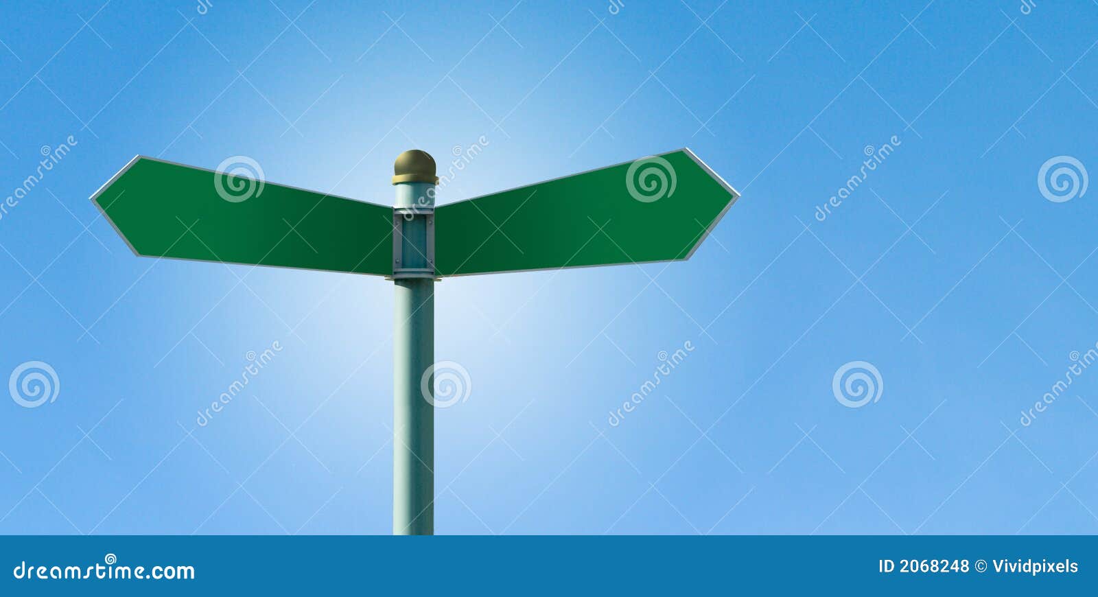 Blank Street Sign Post with 2 Signs Stock Photo - Image of road ...