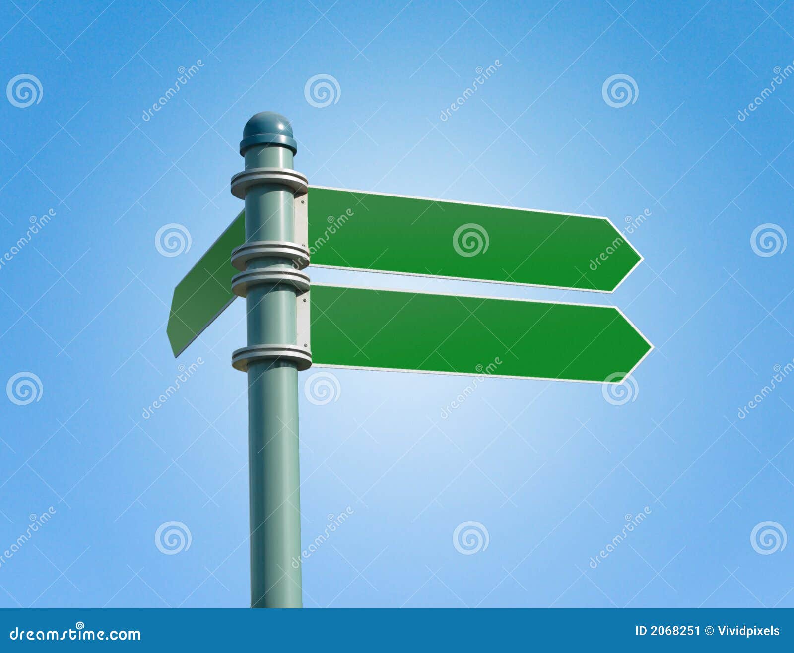 Blank Street Sign Post with 3 Signs Stock Image - Image of corporate ...