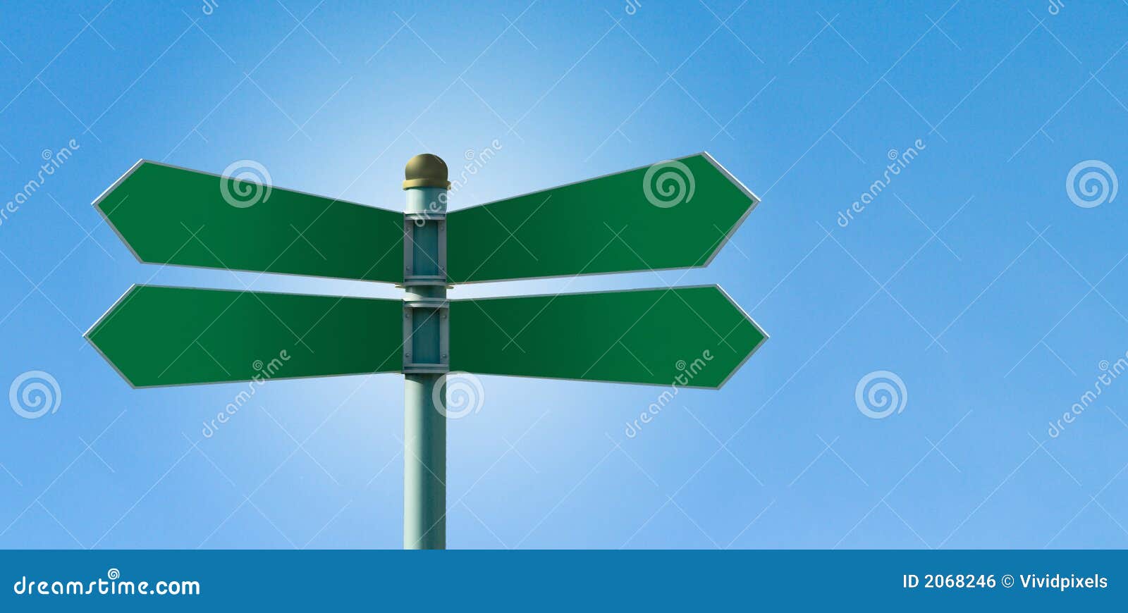 Blank Street Sign Post with 4 Signs Stock Photo - Image of customizable ...