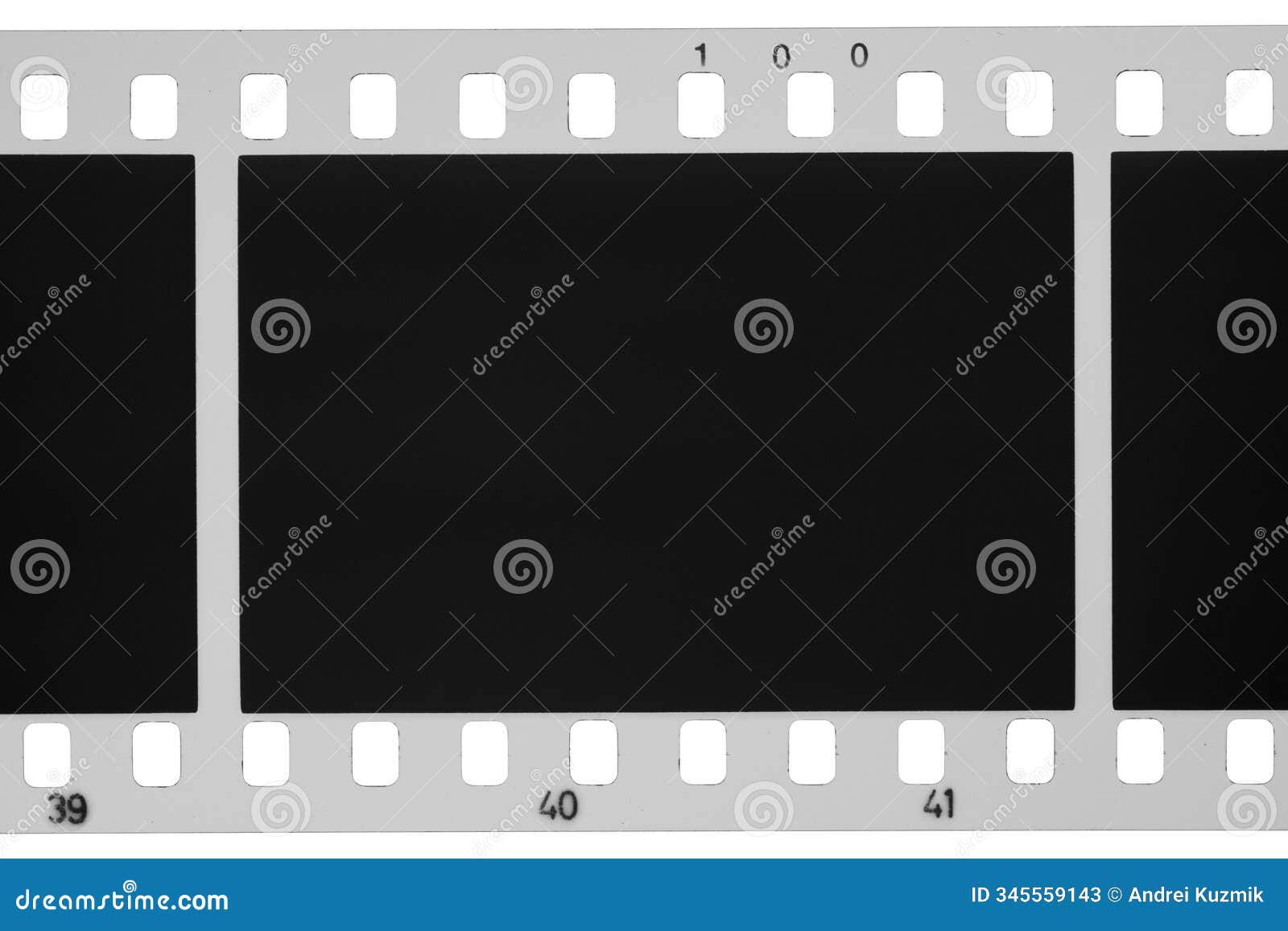 Blank Strip of 35mm Film with Perforations and ISO and Frame Number ...