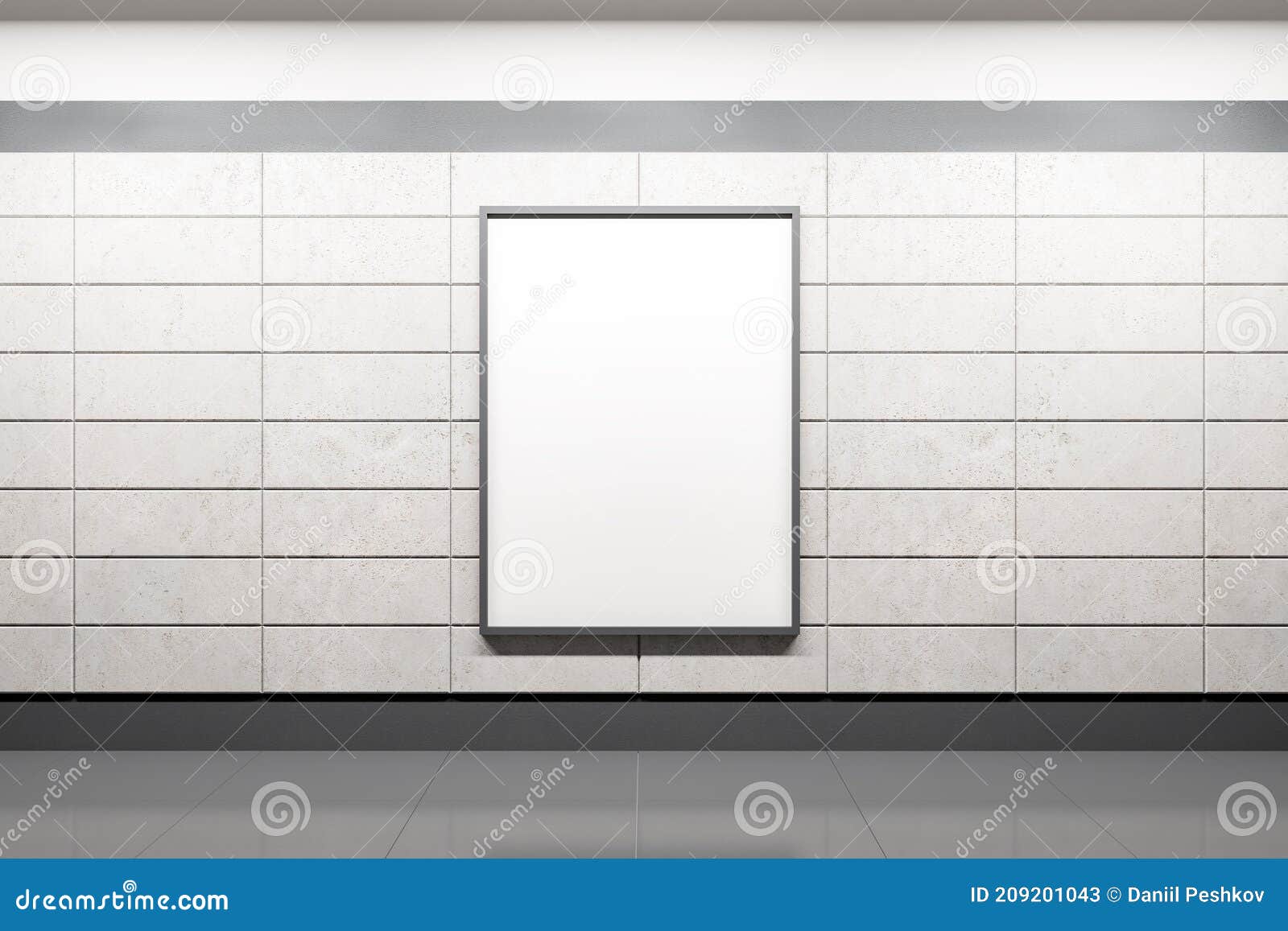Blank Subway Poster On Wall Royalty-Free Stock Photo | CartoonDealer ...