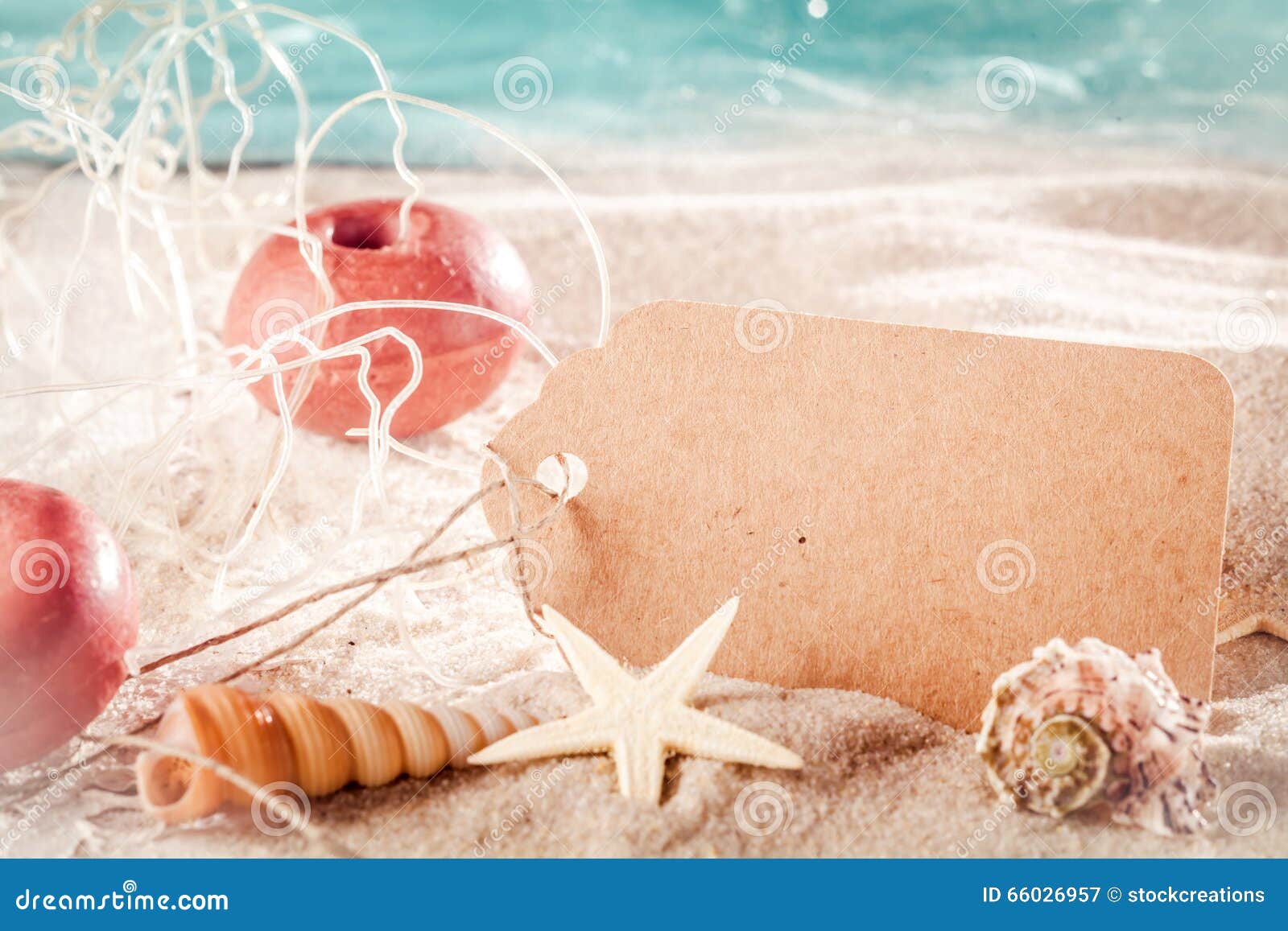 Blank Summer Beach Tag in the Sand Stock Image - Image of starfish ...