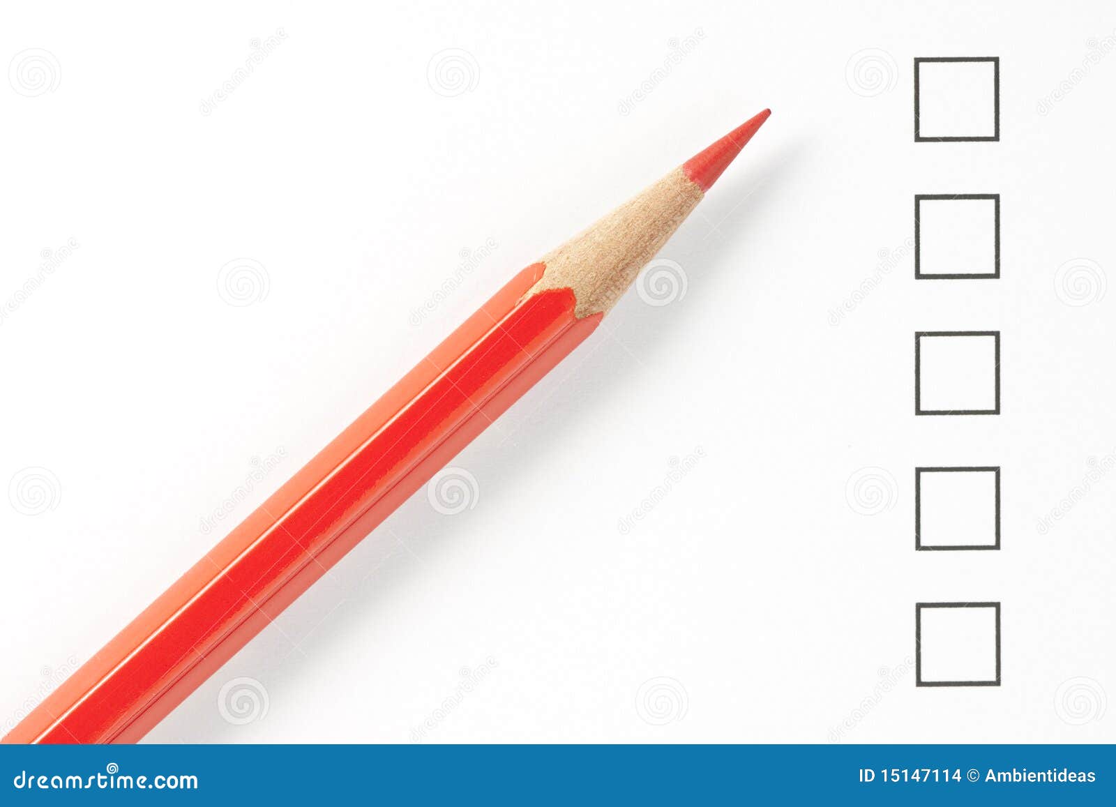 Blank Survey Box with Red Pencil Stock Photo - Image of single, paper ...