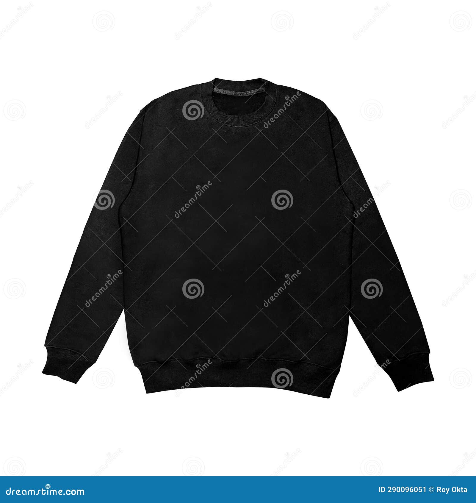 Blank Sweatshirt Color Black Template Front and Back View on White ...