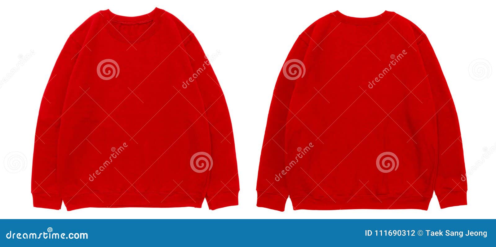 Blank Sweatshirt Color Red Template Front and Back View Stock Photo ...