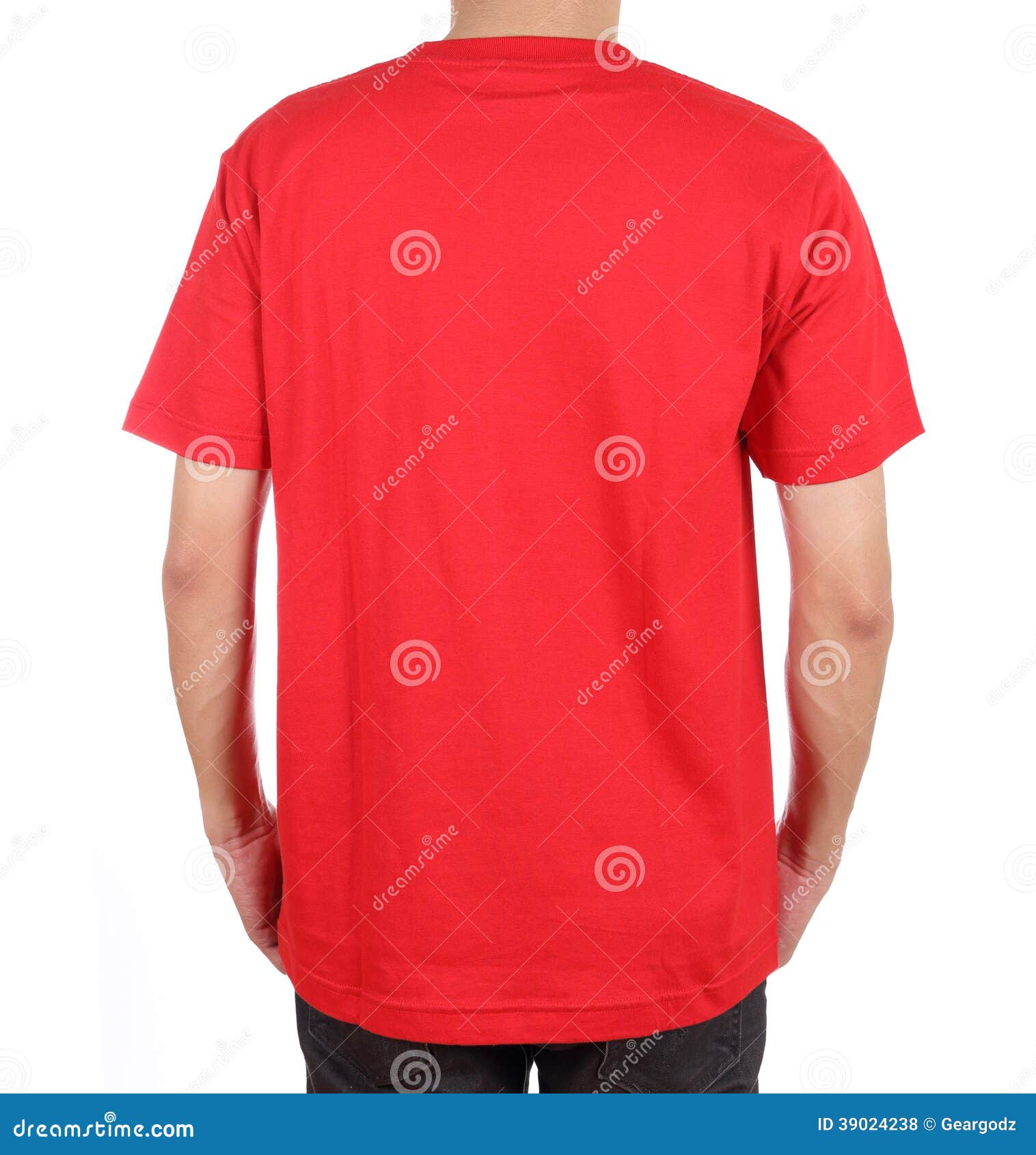 Blank T-shirt on Man (back Side) Stock Photo - Image of cotton ...
