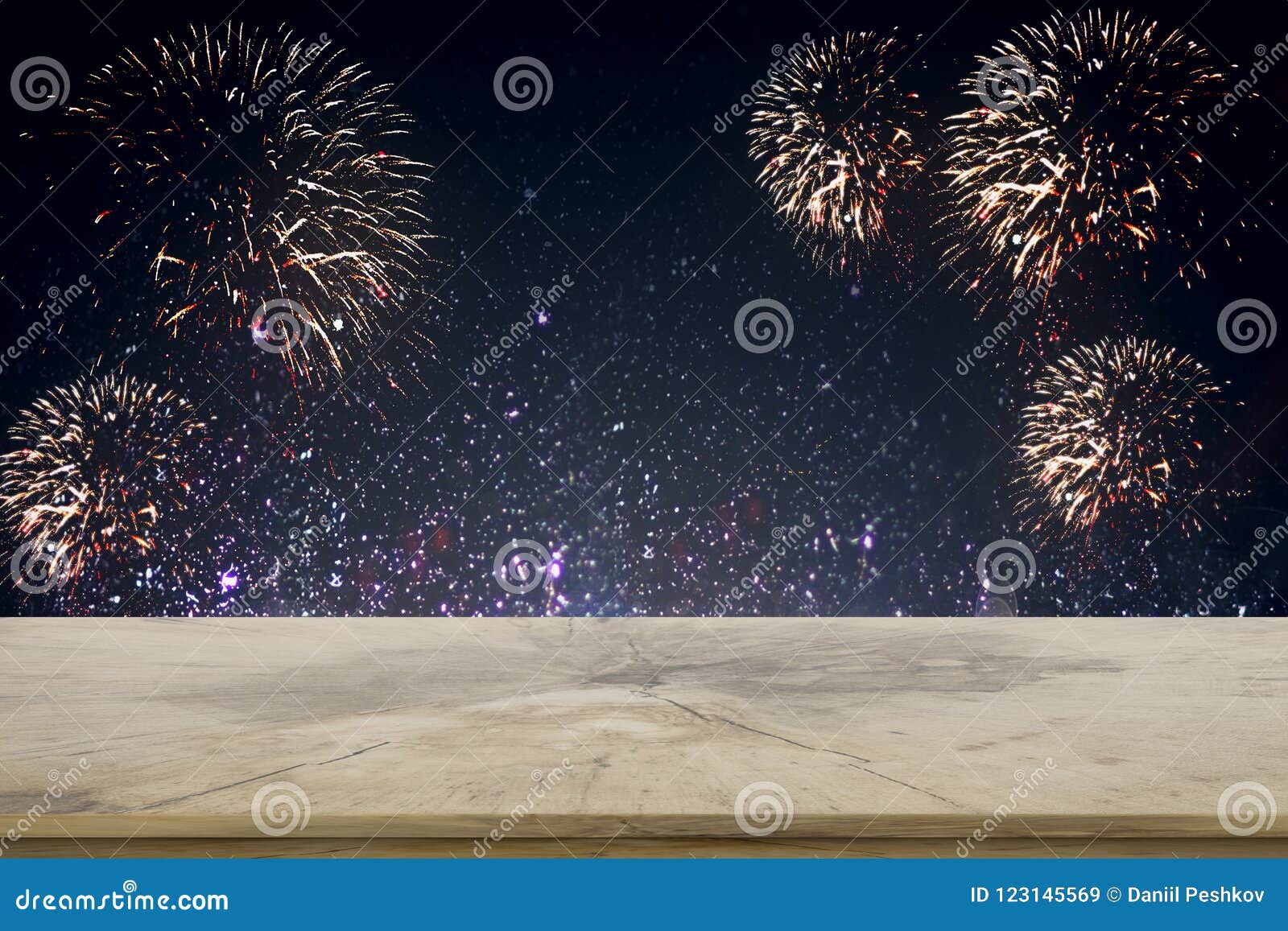 Blank Table Firework Background Stock Illustration - Illustration of ...