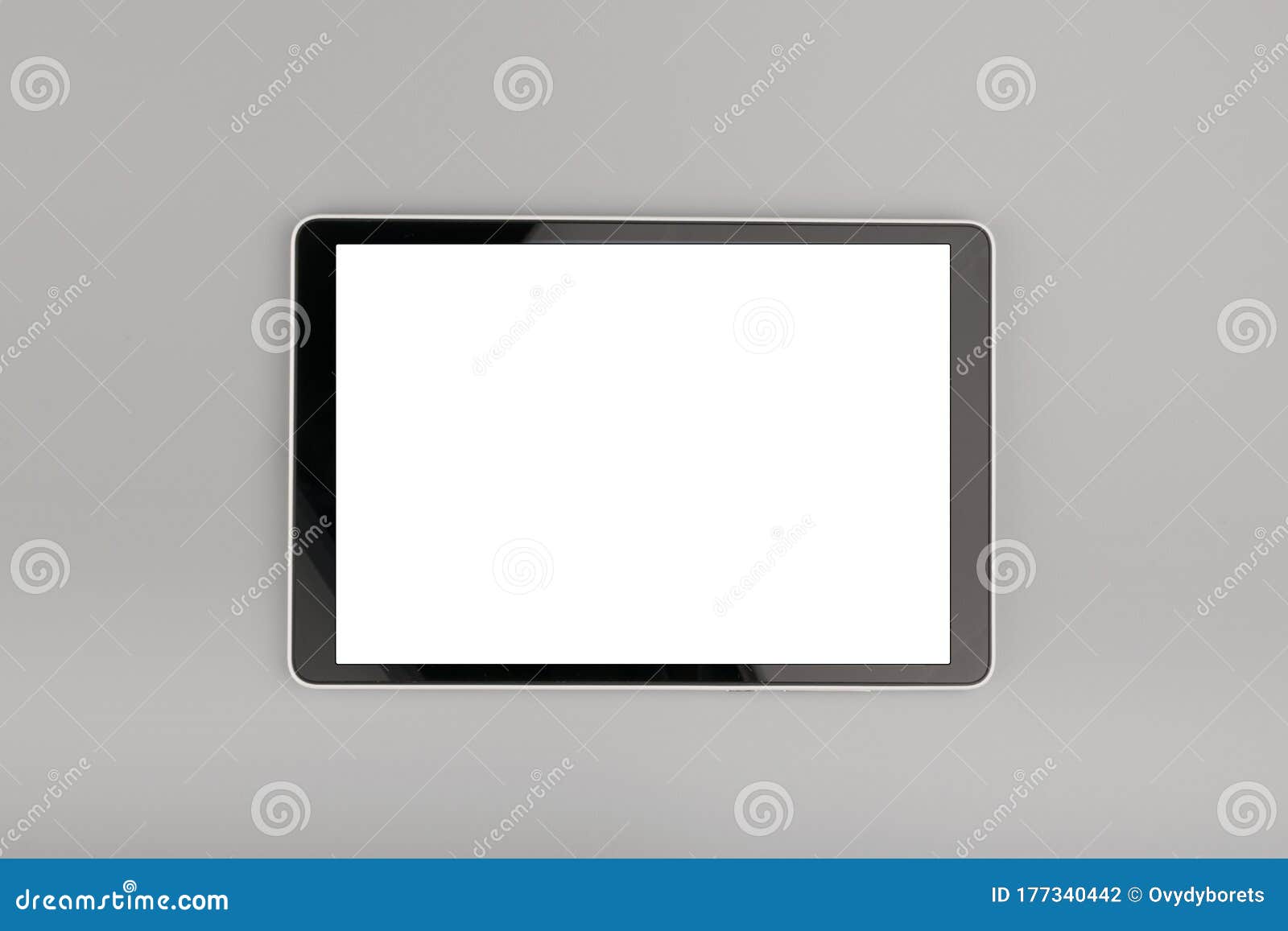 Blank Tablet Screen On Open Machine Hood Background Stock Image ...