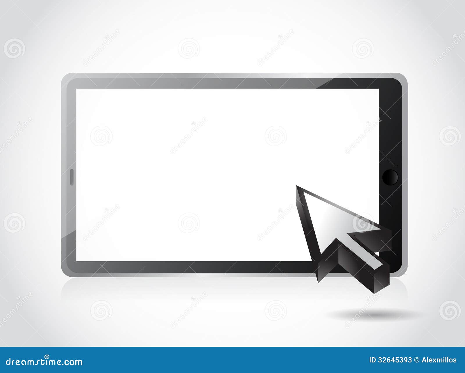 Blank Tablet and Cursor Illustration Design Stock Illustration ...