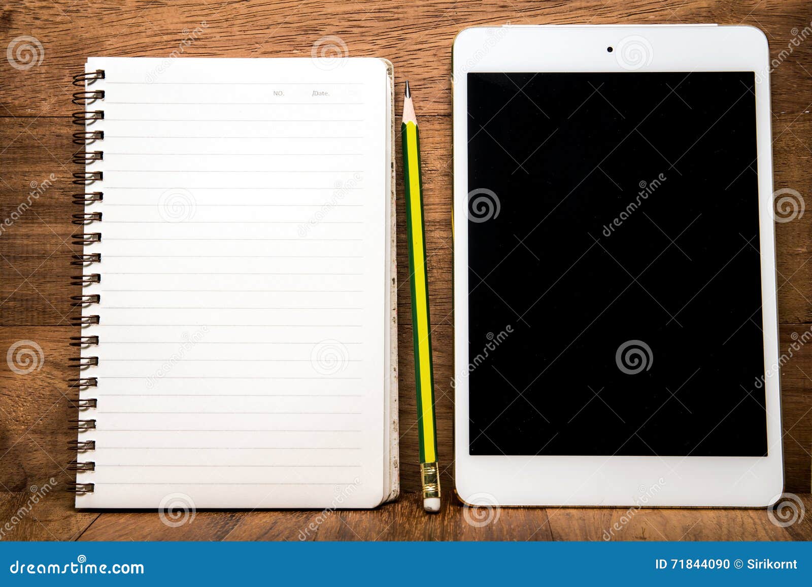 Blank Tablet with an Empty Folder on a Wooden Workspace Stock Photo ...