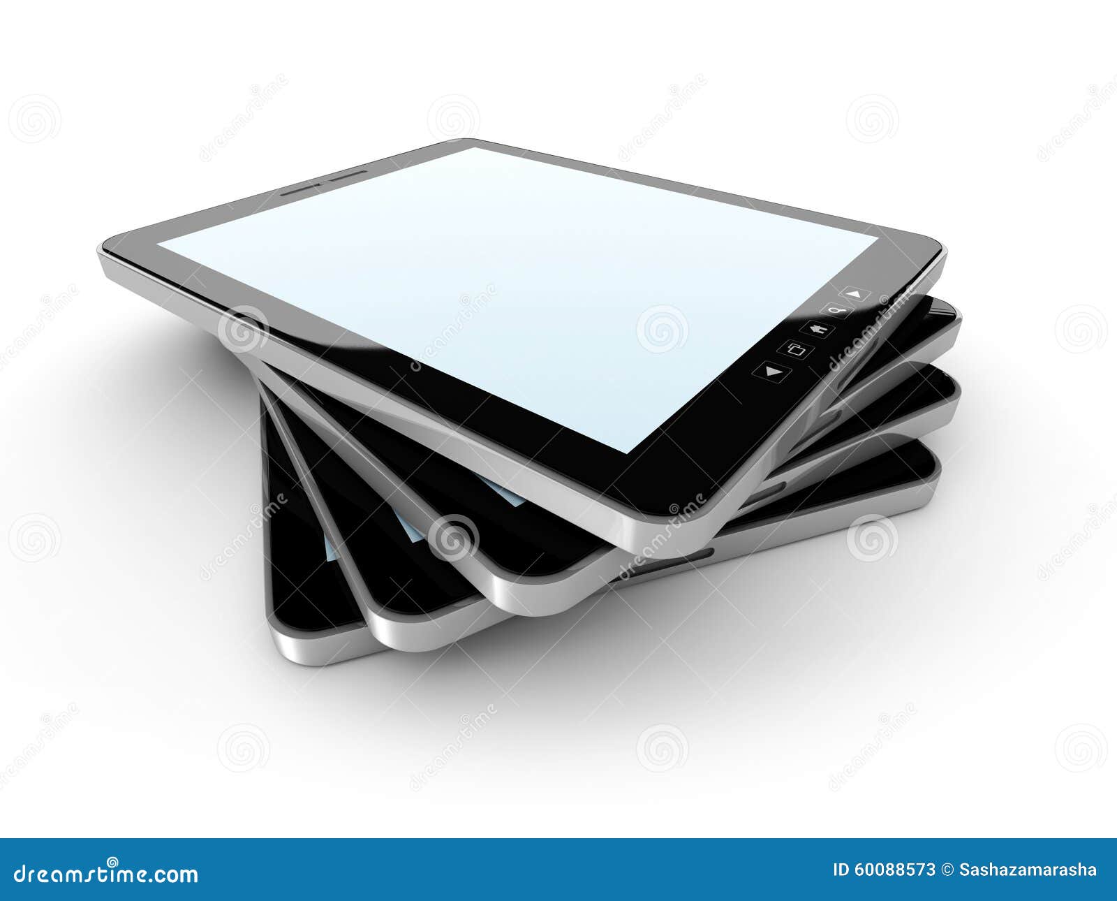 Blank Tablet PC Stack on White Background Stock Illustration ...