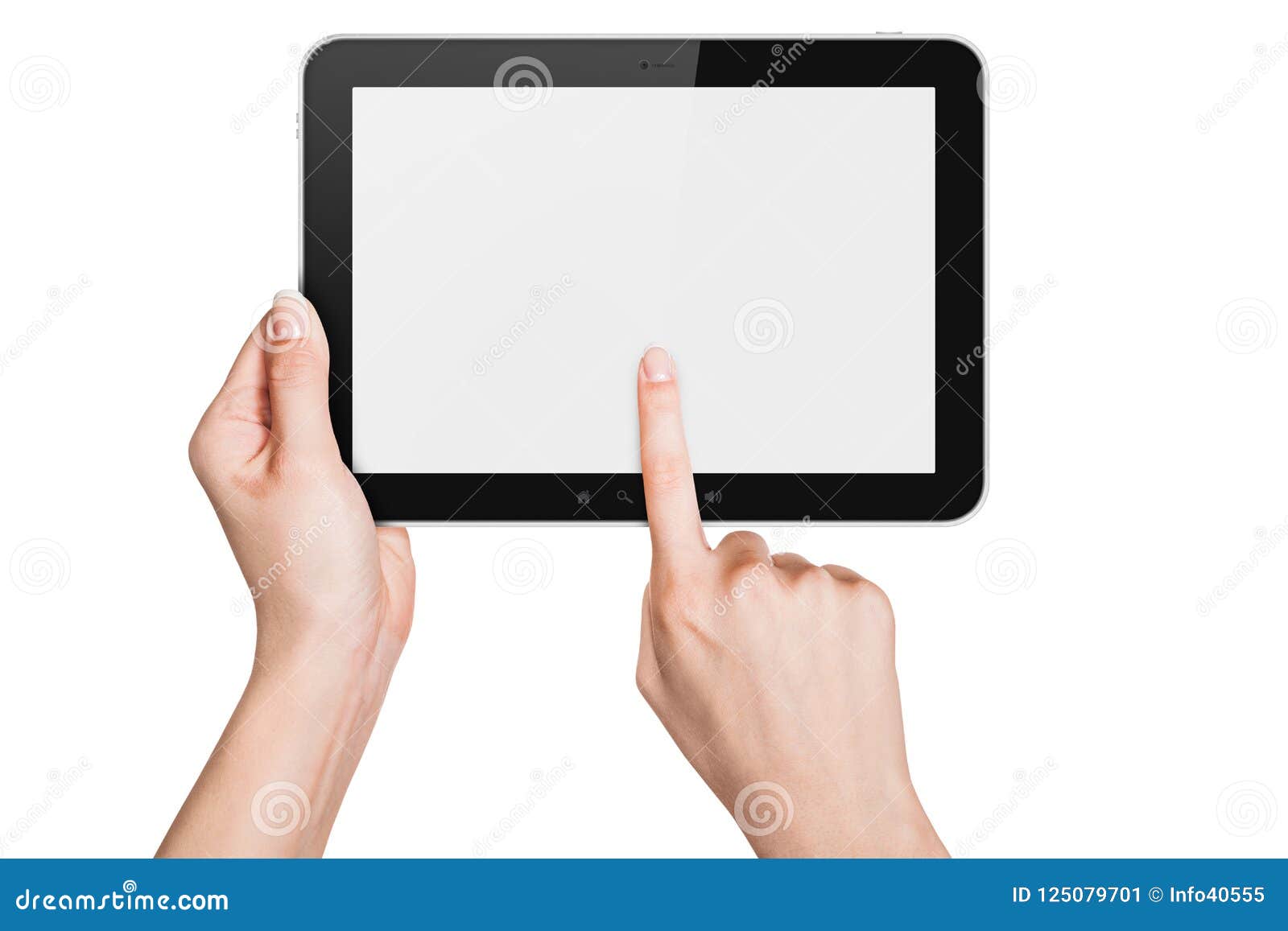 Blank Tablet Screen Isolated on White Stock Image - Image of hold ...