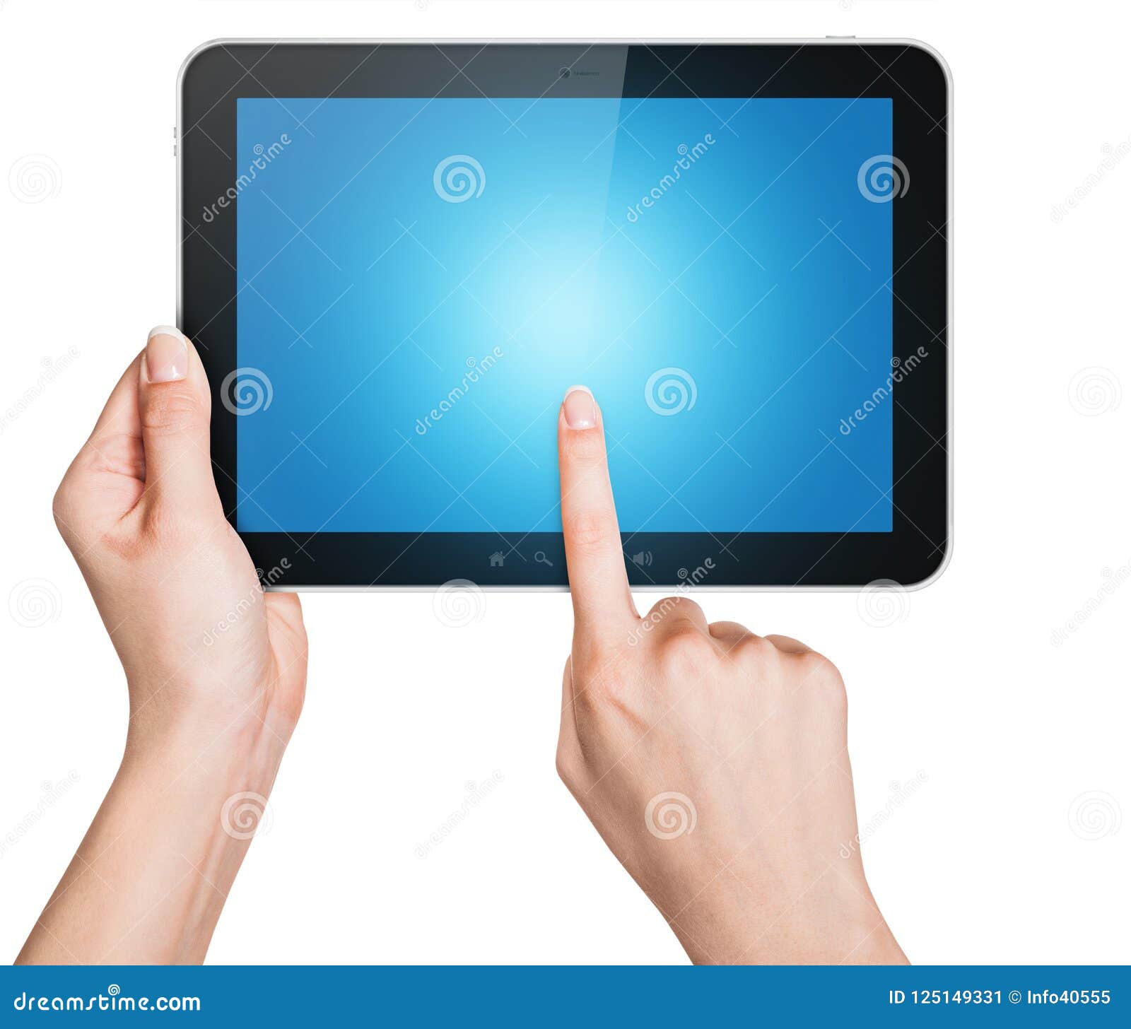 Blank Tablet Screen Isolated on White Stock Image - Image of show ...