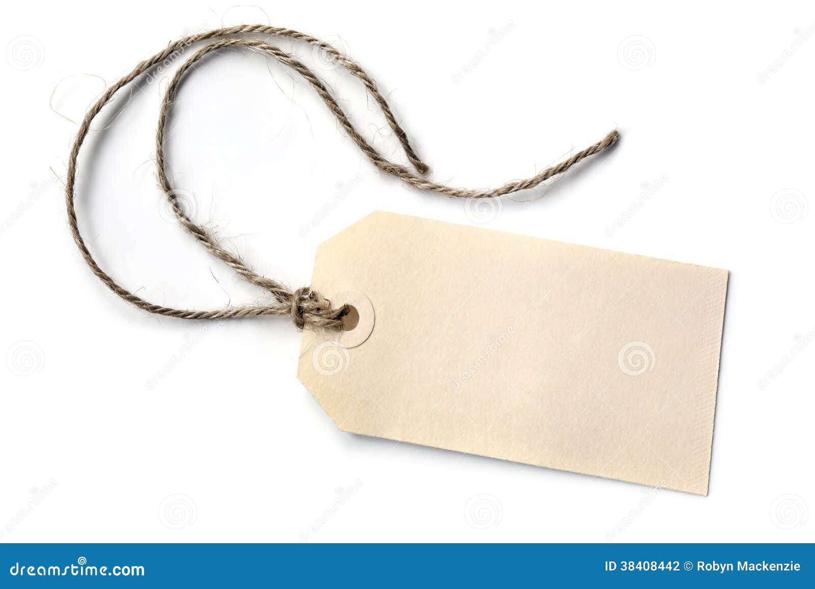 Blank Tag with String Isolated Stock Photo - Image of price, pricing ...
