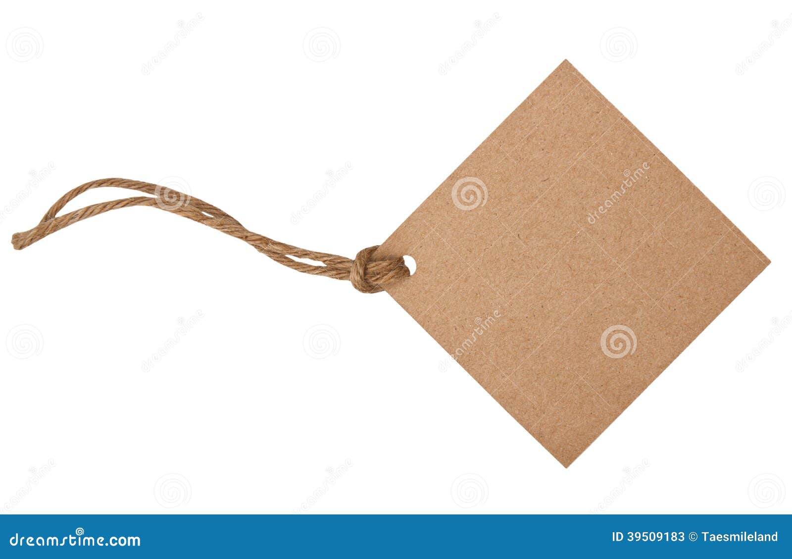 Blank Tag Tied with Brown String Stock Image - Image of package ...
