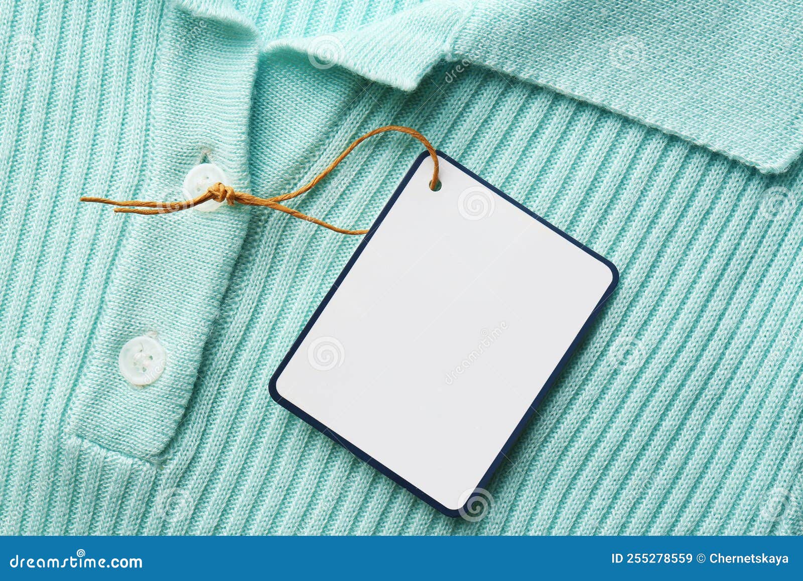 Blank Tag on Tshirt, Top View. Space for Text Stock Image - Image of ...