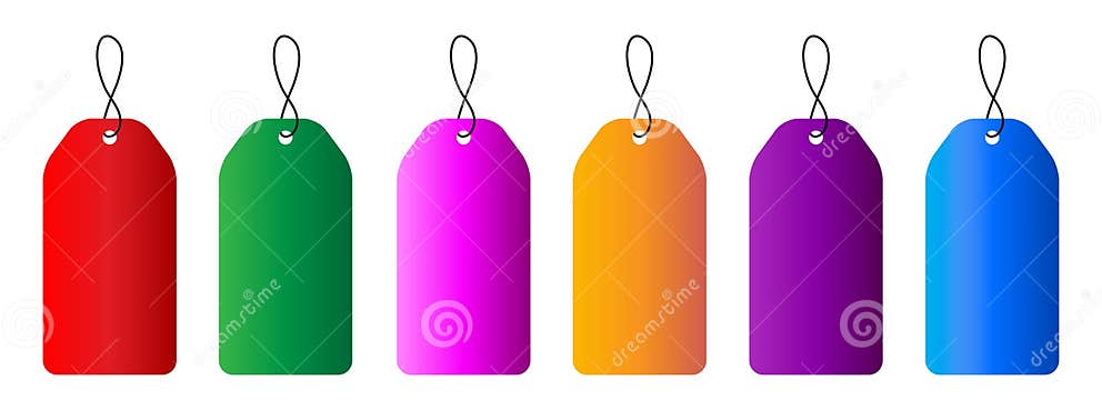 Blank tags stock vector. Illustration of gift, hole, colorful - 40604166