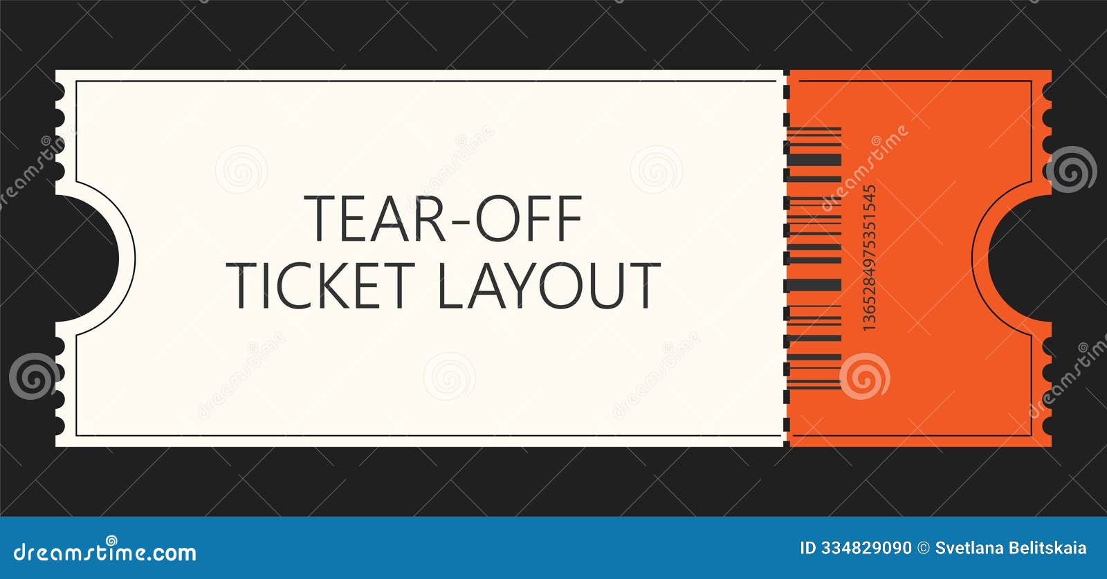 Blank Tear-off Ticket Layout Stock Vector - Illustration of blank ...