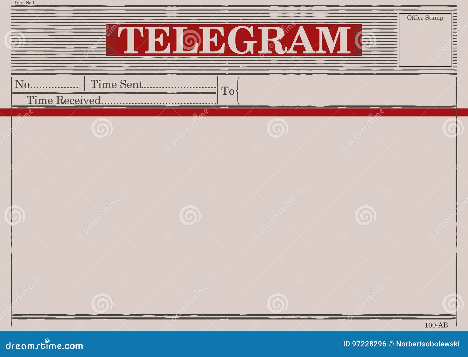 Blank Telegram Form. Vector Illustration | CartoonDealer.com #220480878