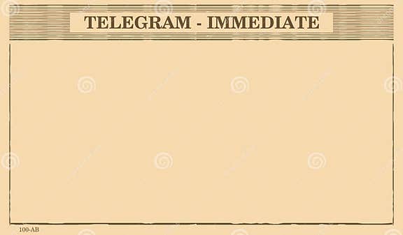 Blank telegram stock vector. Illustration of telegram - 97228421