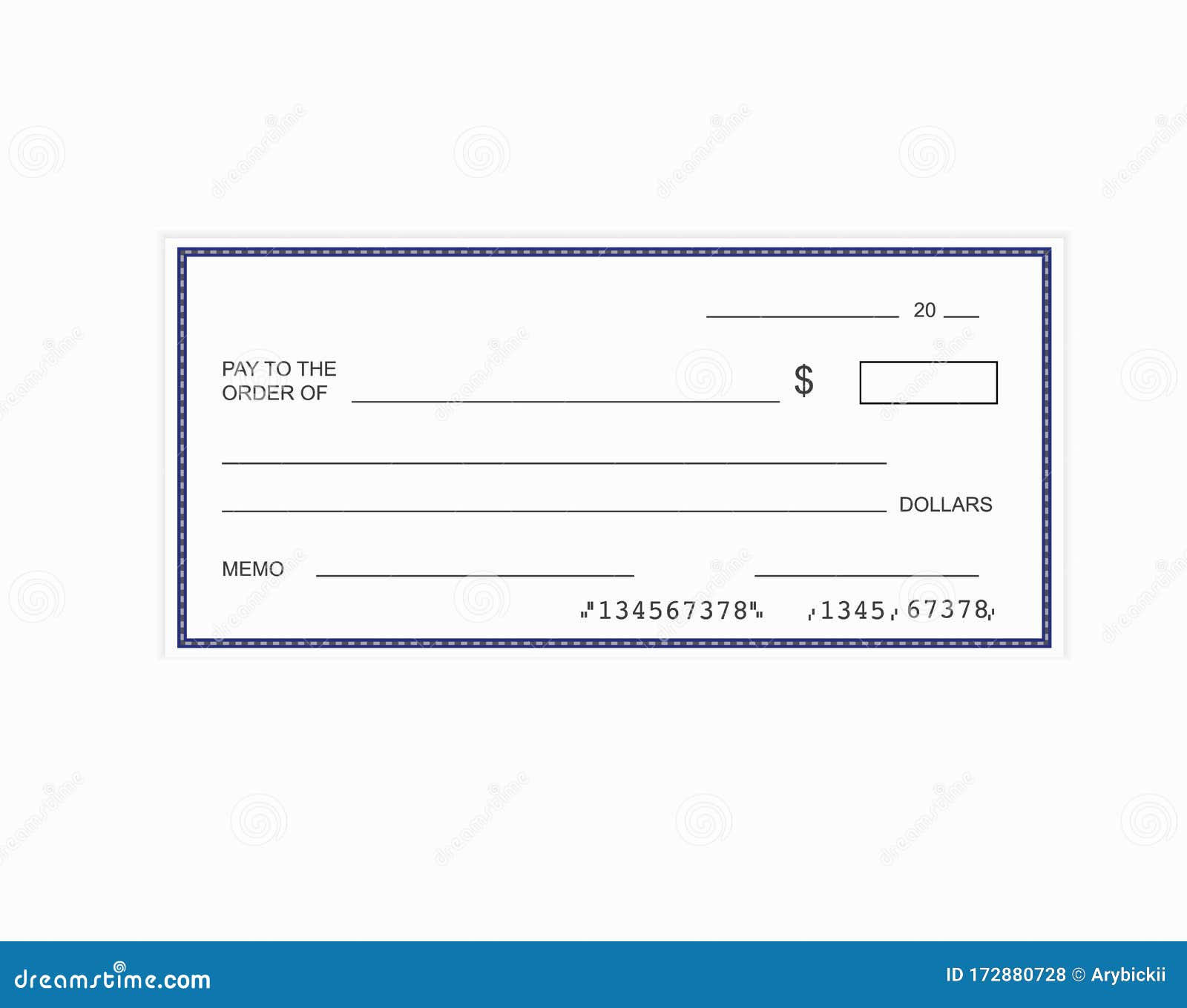 Blank Template of the Bank Check Stock Vector - Illustration of cheque ...