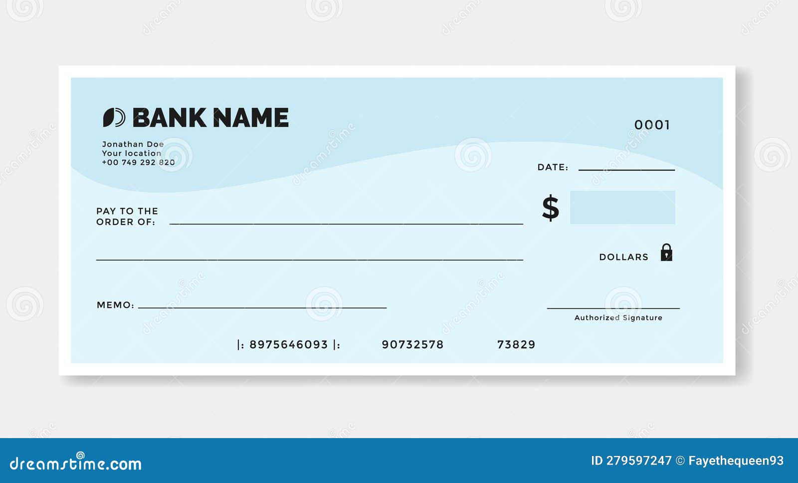 Blank Template of the Bank Check Isolated. Stock Vector - Illustration ... Blank Template of the Bank Check Isolated. Stock Vector - Illustration ...