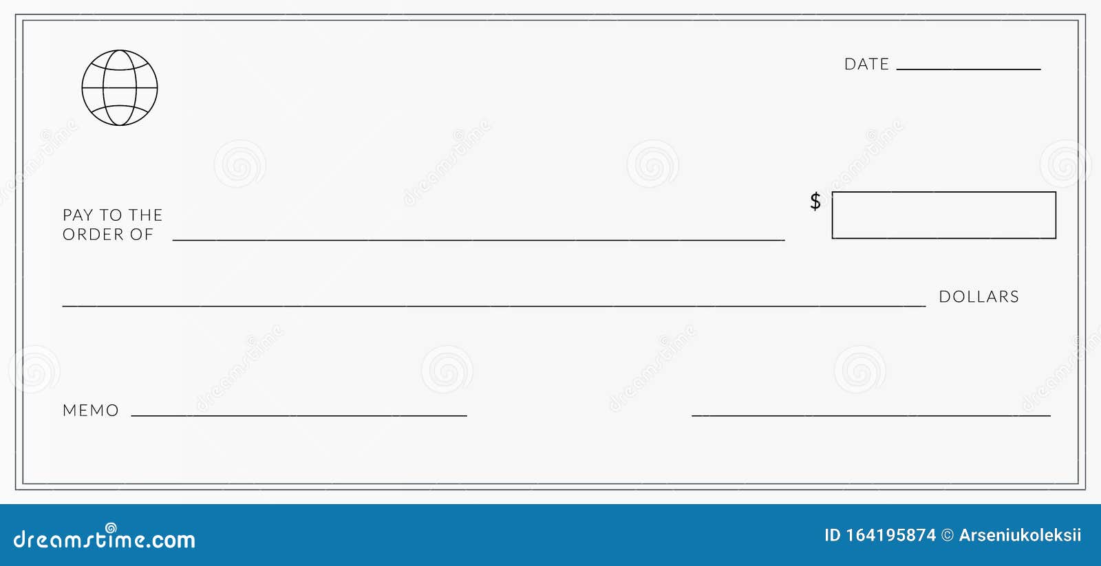 Blank Template of the Bank Cheque. Stock Vector - Illustration of cash ...