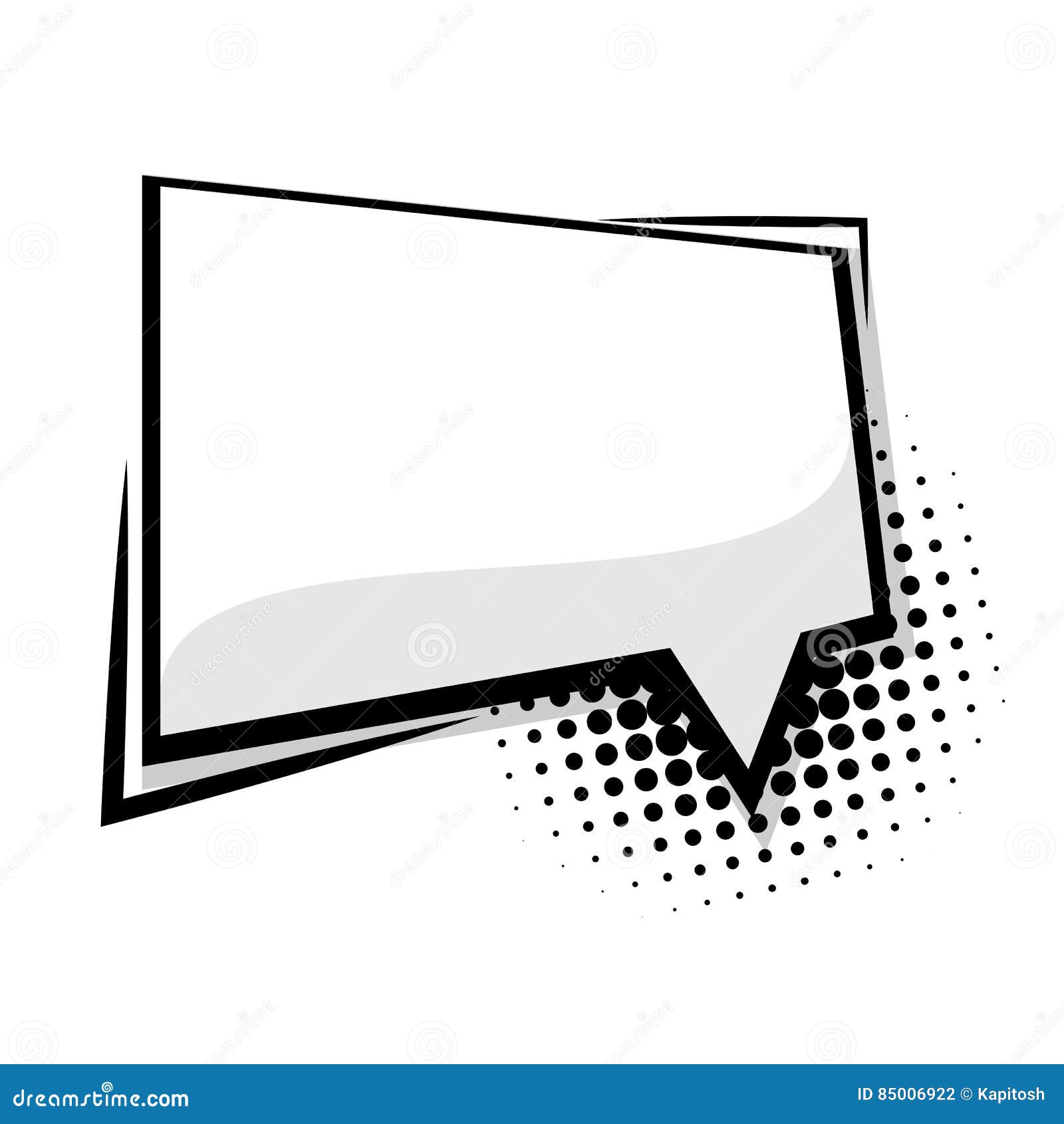 Blank Template Comic Speech Square Balloon Stock Vector - Illustration ...