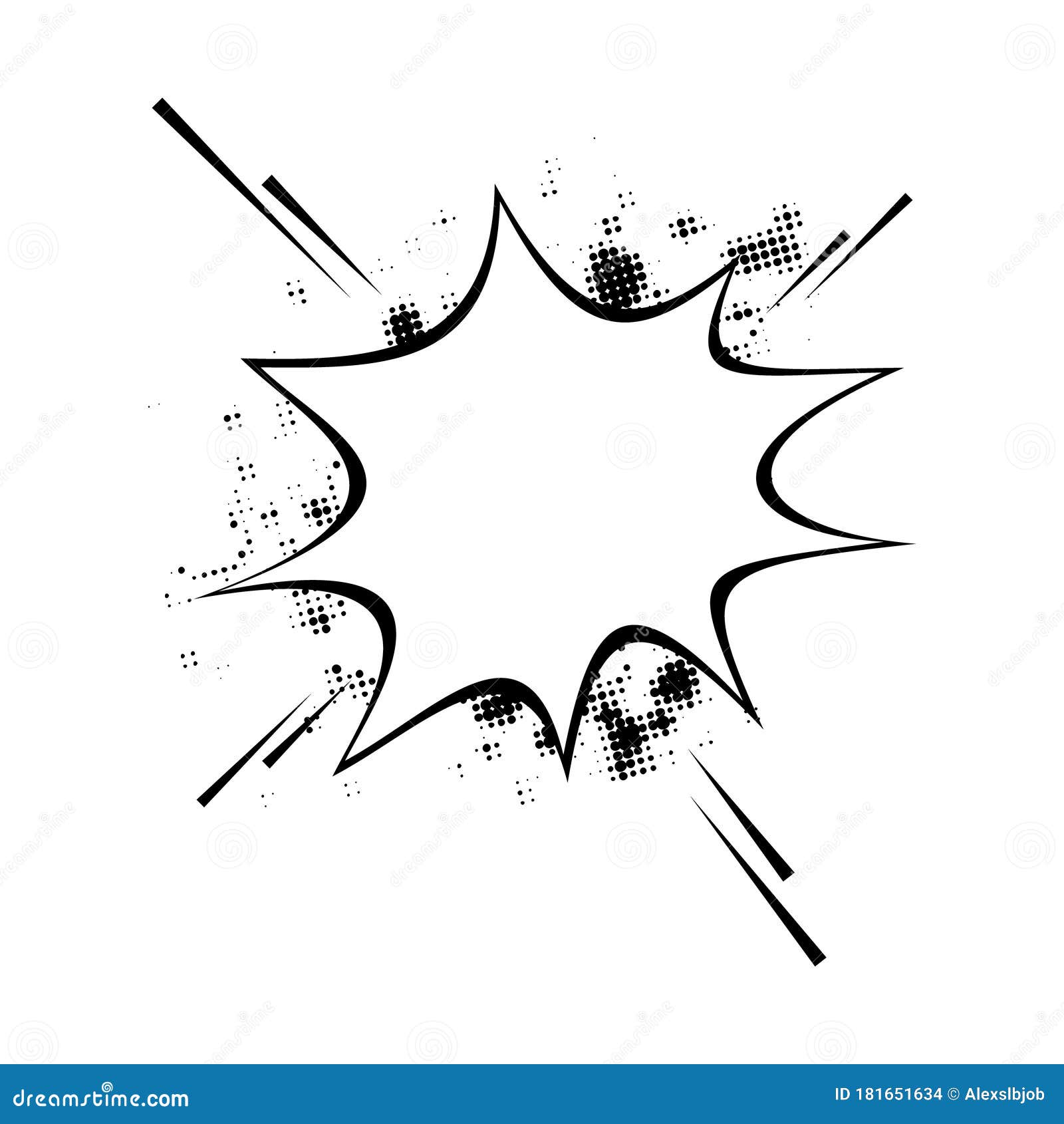 Blank Template Comic Text Speech Star Burst Bubble Halftone Dot ...