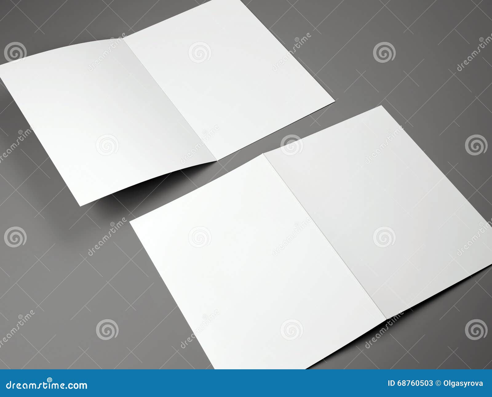 Folded A5 Or A4 Brochure Mock-up Template Vector Illustration ...