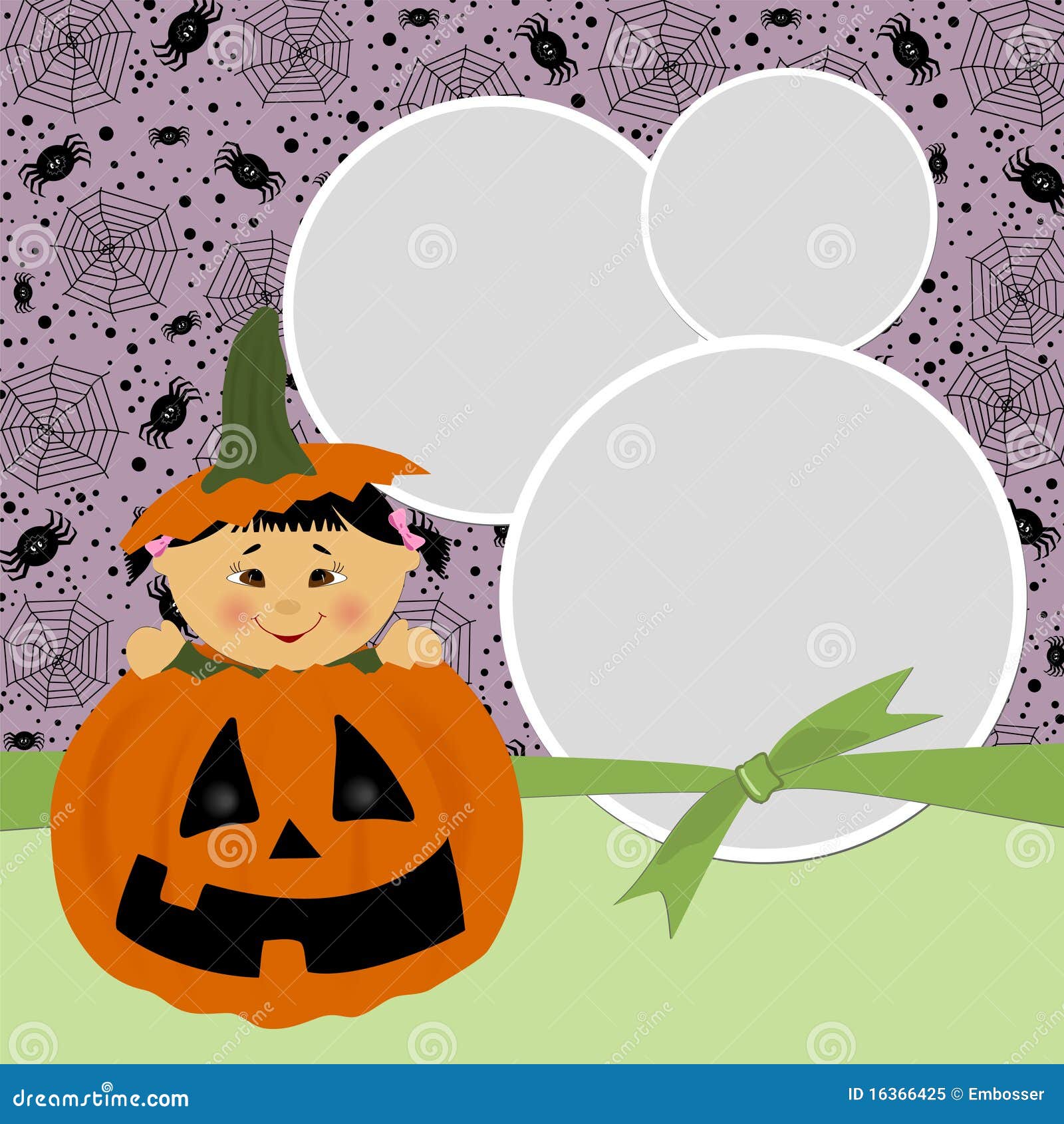 Halloween Photo Picture Frame Border Kid Vampire Costume Cartoon Vector ...