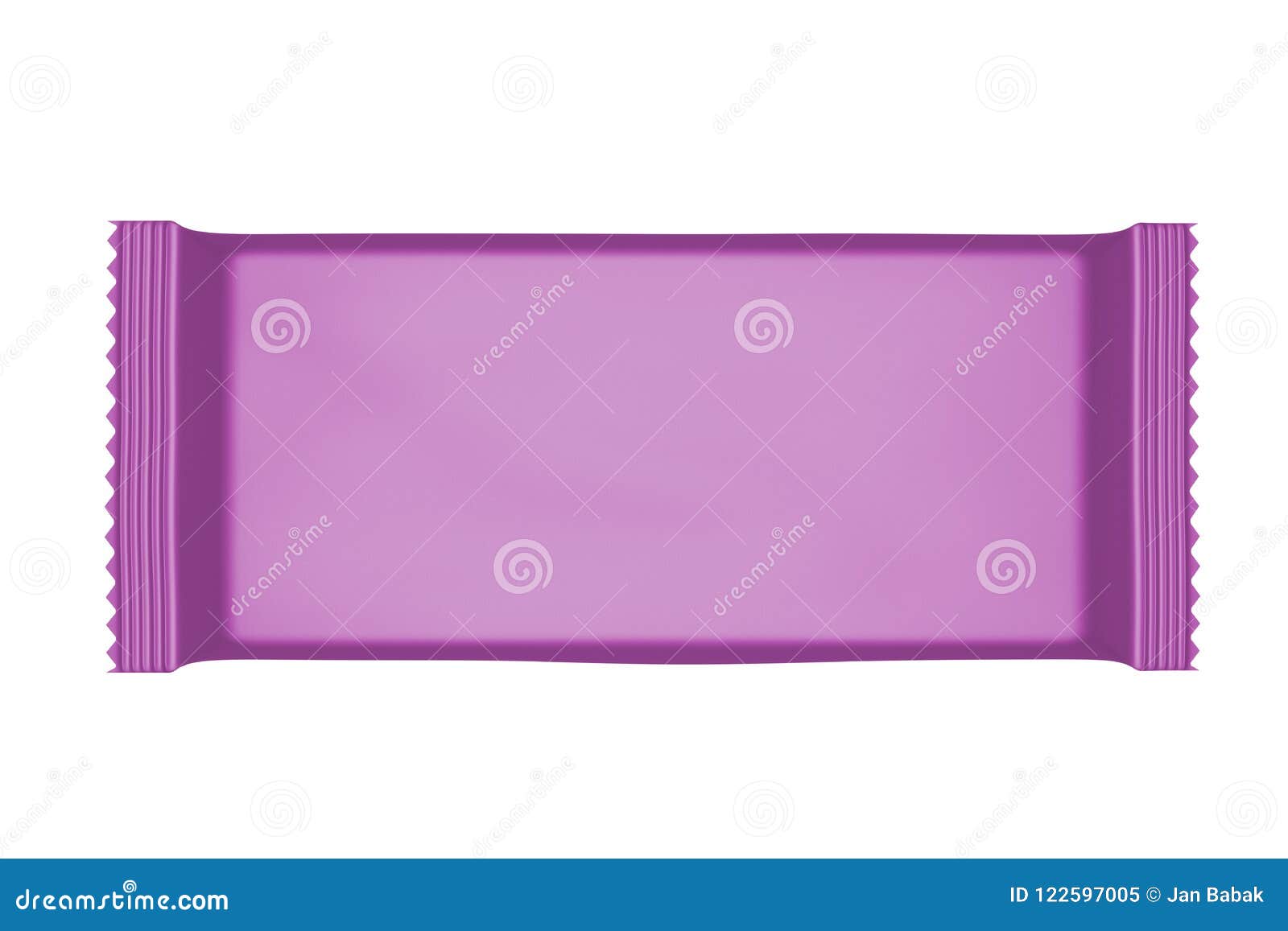 Blank Template Package For Pink Snack, Chocolate Or Candy. Plastic Pack ...