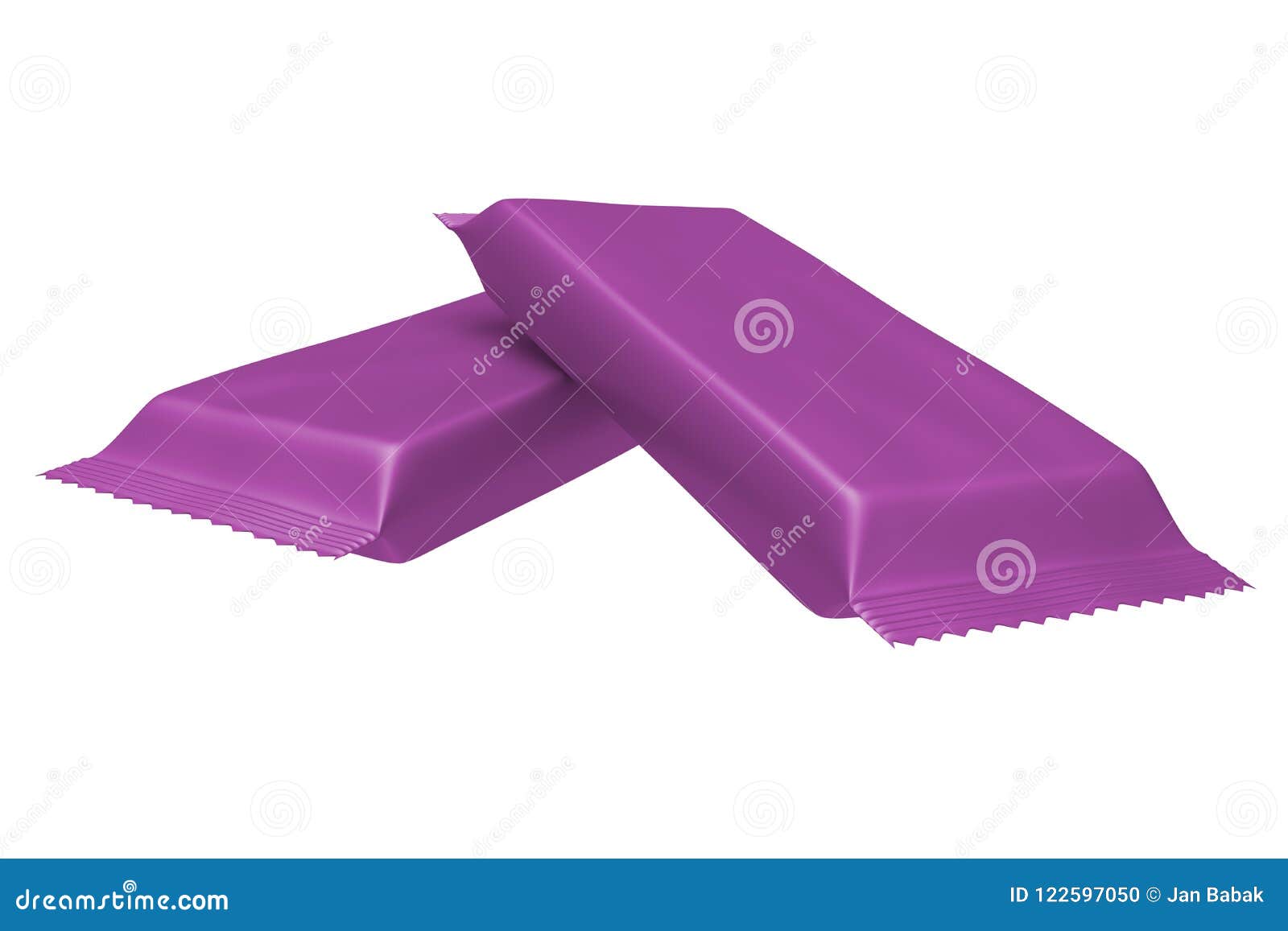 Blank Template Package For Pink Snack, Chocolate Or Candy. Plastic Pack ...