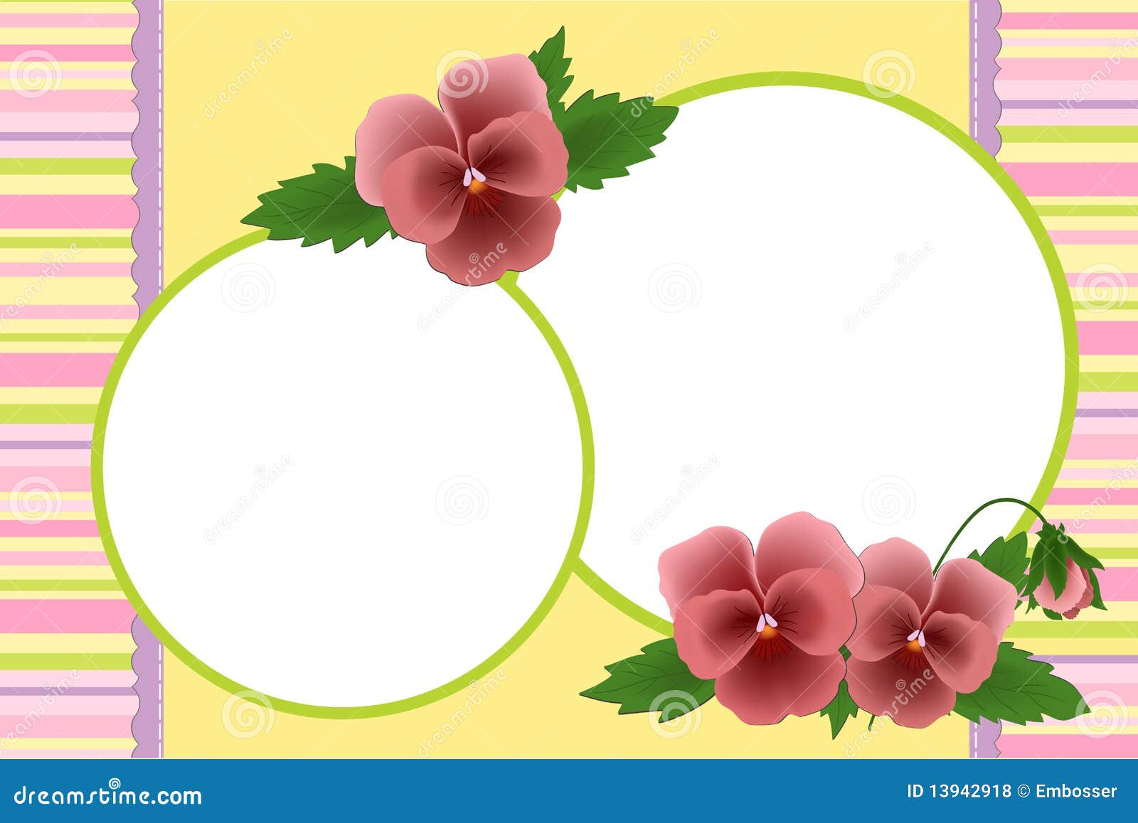 Blank Template for Photo Frame Stock Vector - Illustration of bouquet ...