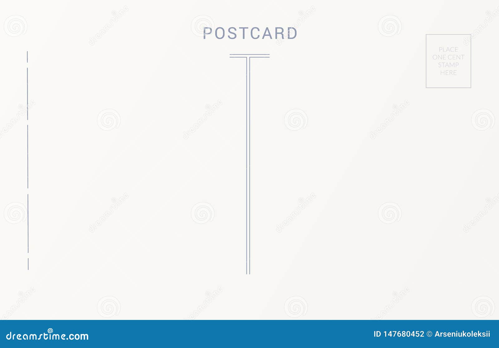 Blank Template of Postcard Backside. Stock Vector - Illustration of ...
