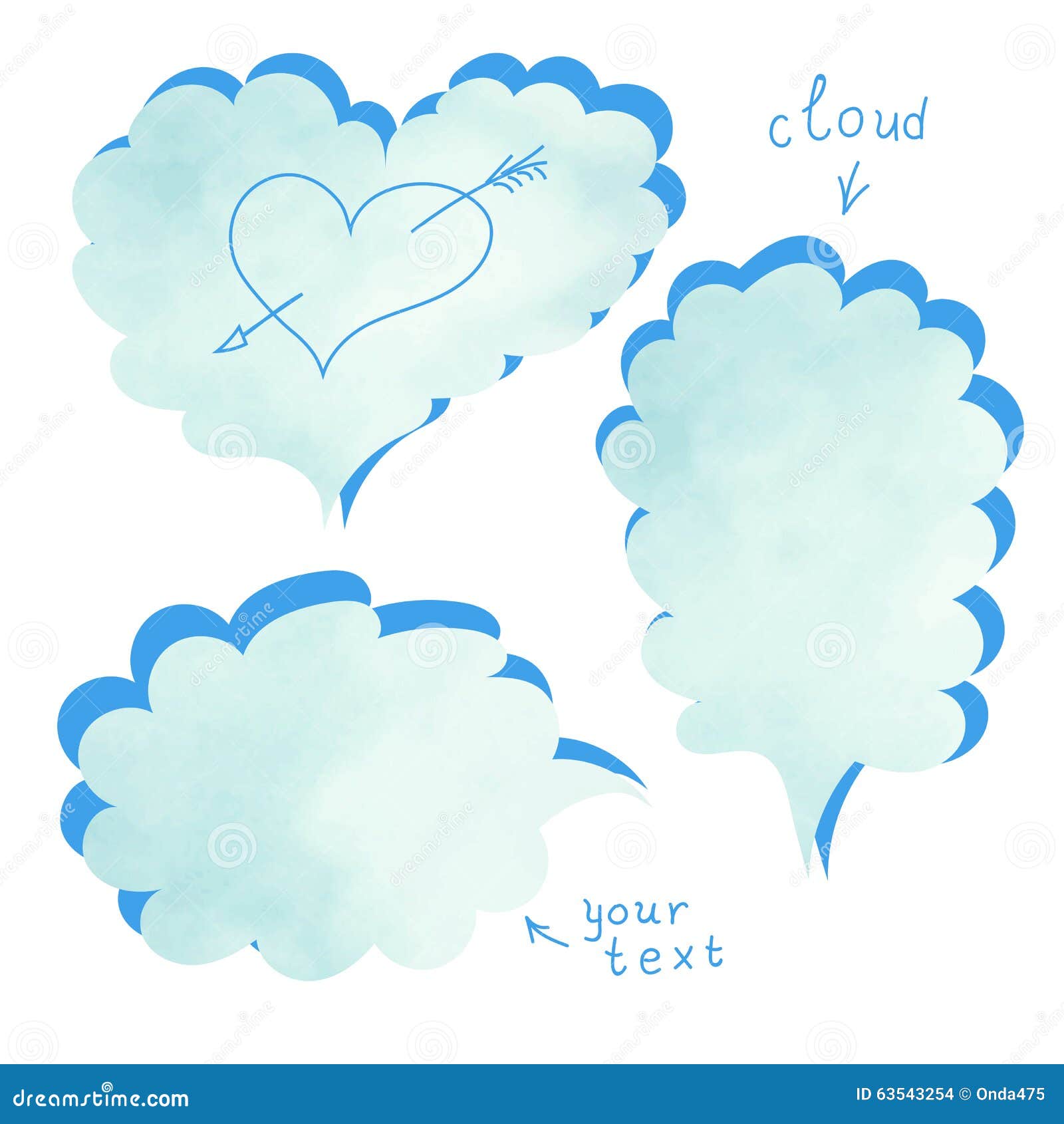 Blank Template Quote Set. Template Vector Set. Cloud Quotes. Stock ...