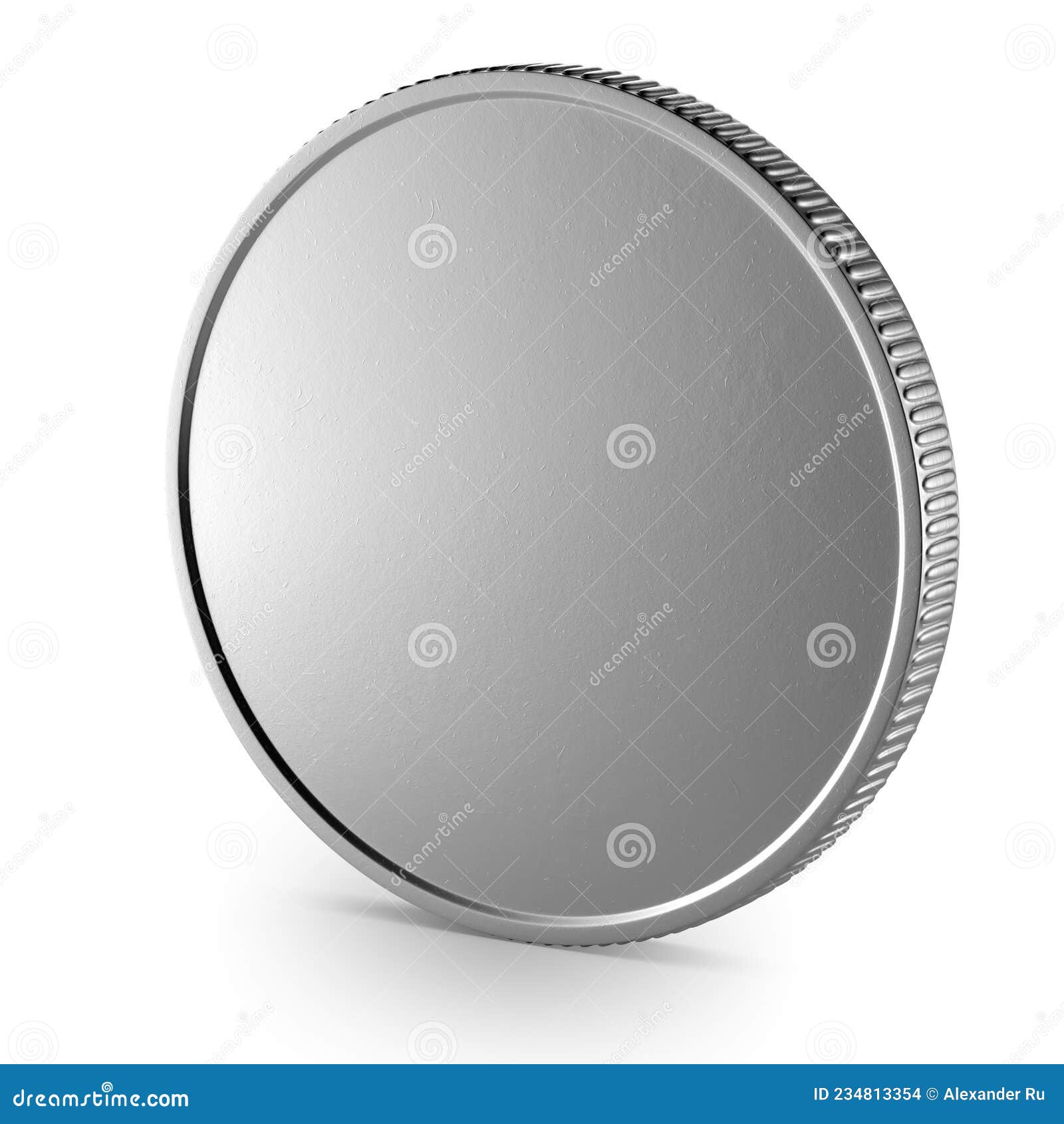 Blank Template for a Silver Coin or Medal with a Metallic Texture. the ...