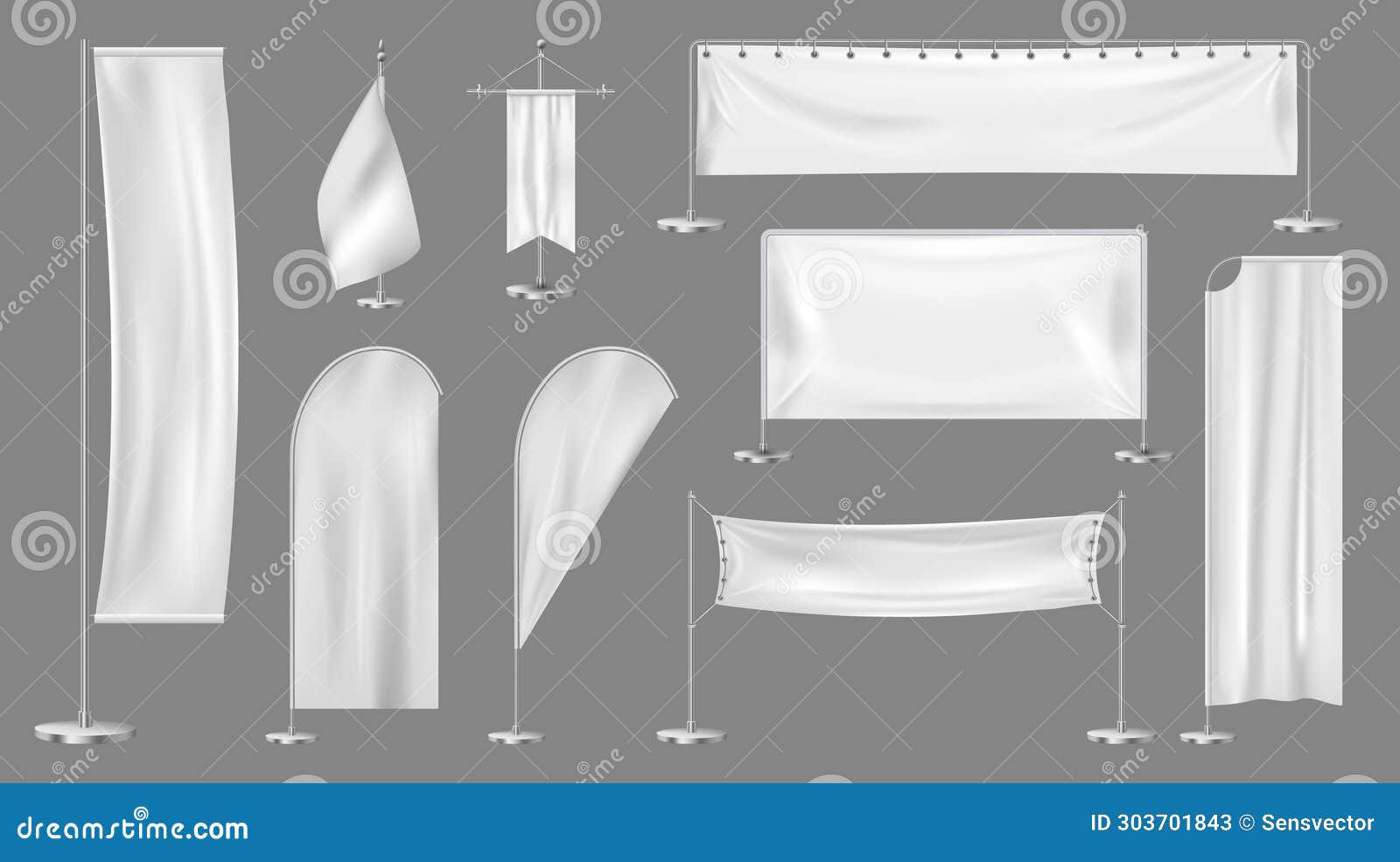 Blank Textile Banners for Advertising, Flags Sheet Stock Illustration ...