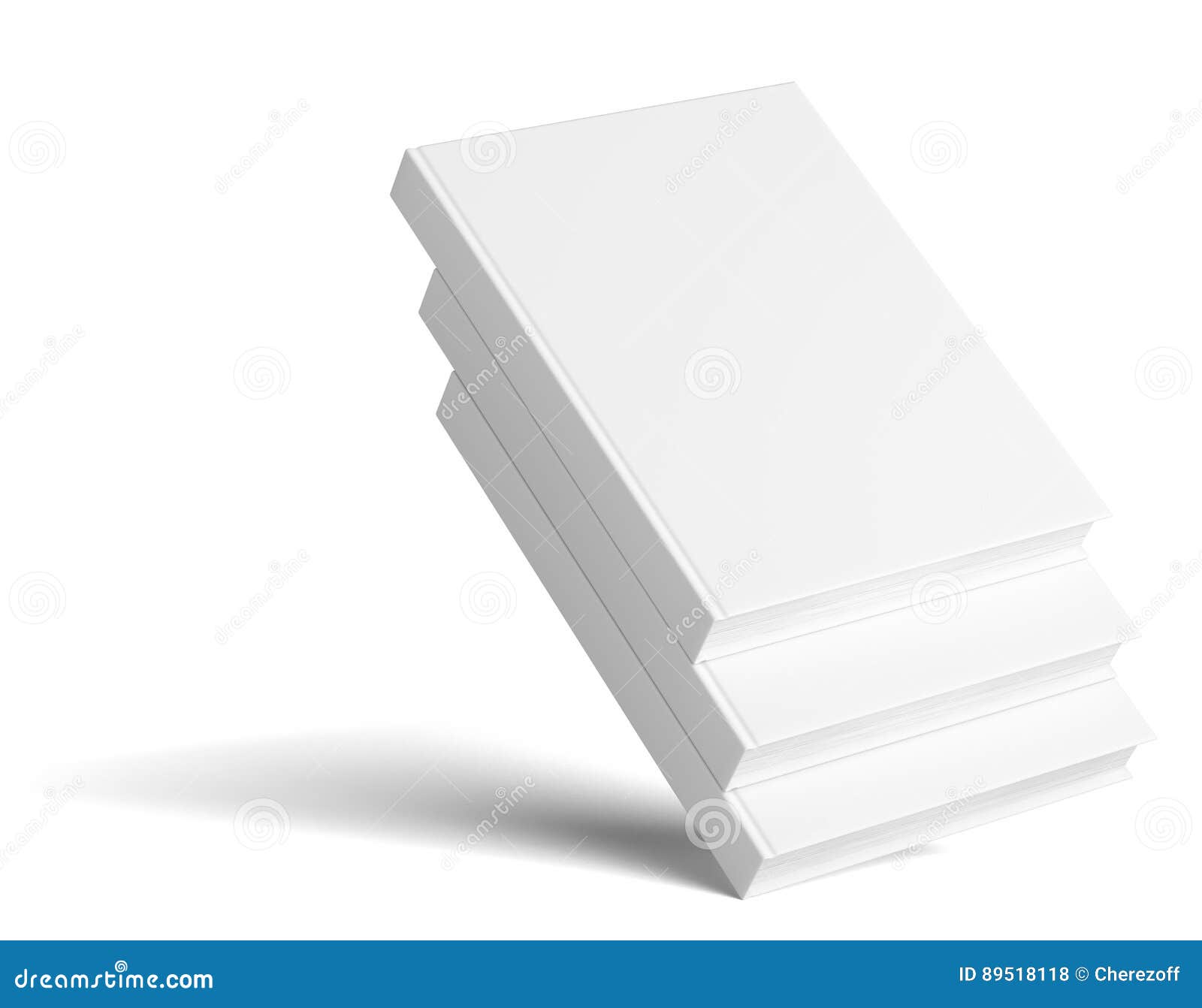 Blank Three Empty Books on Grey Studio Background Stock Illustration ...