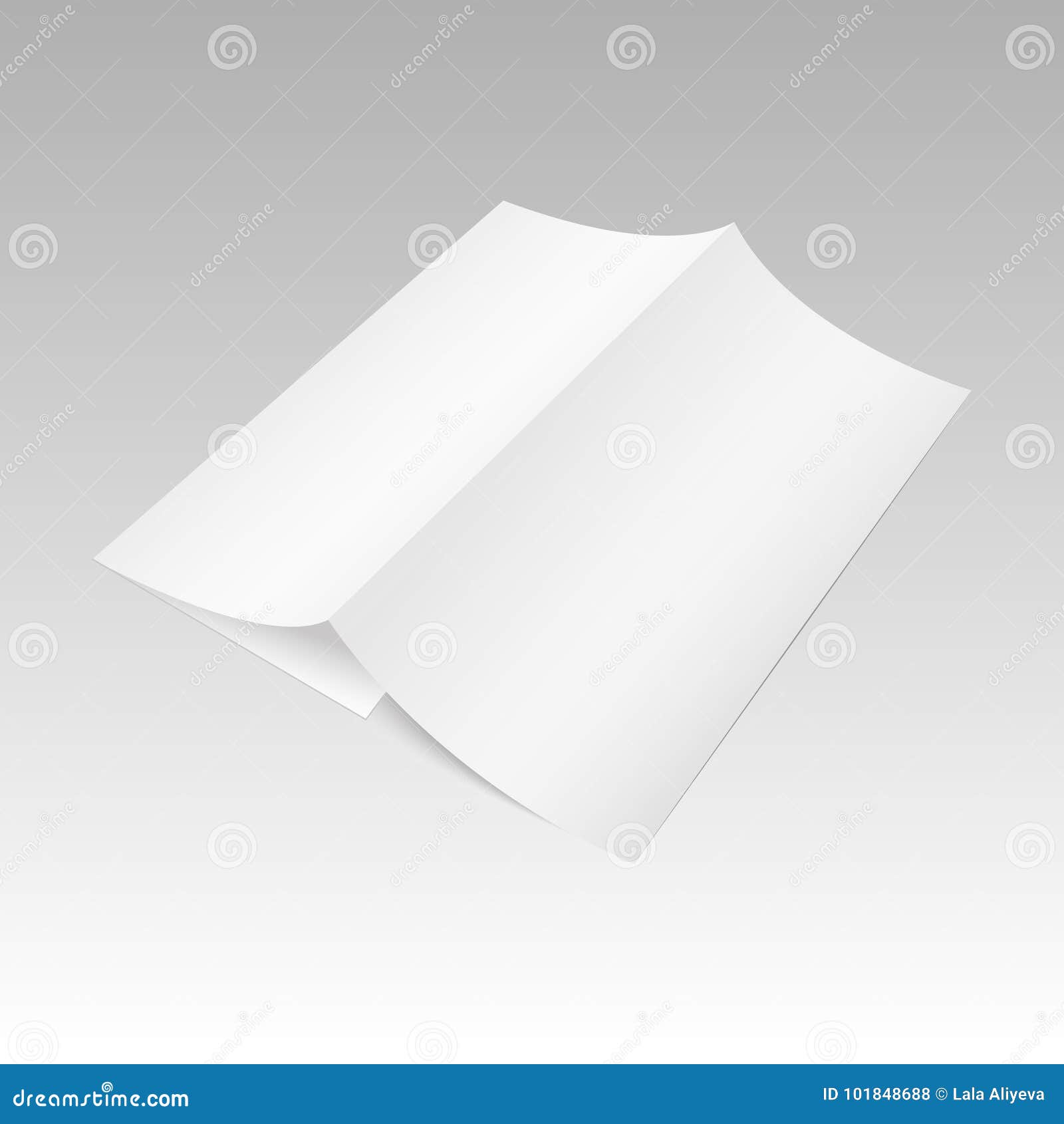 Blank Three Folded Fold Paper Leaflet, Flyer, Broadsheet. Vector ...