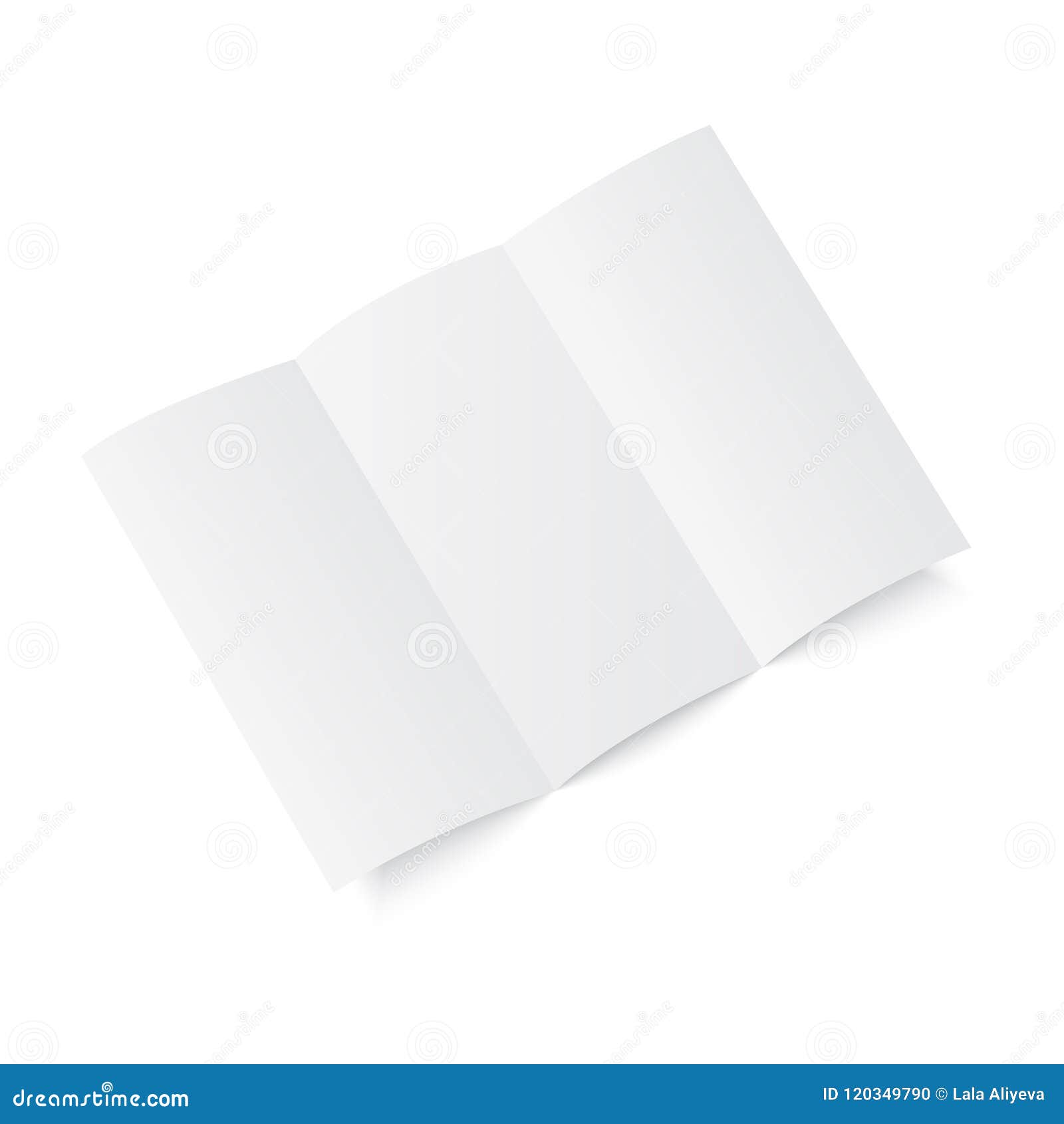 Blank Three Folded Fold Paper Leaflet, Flyer, Broadsheet. Vector ...