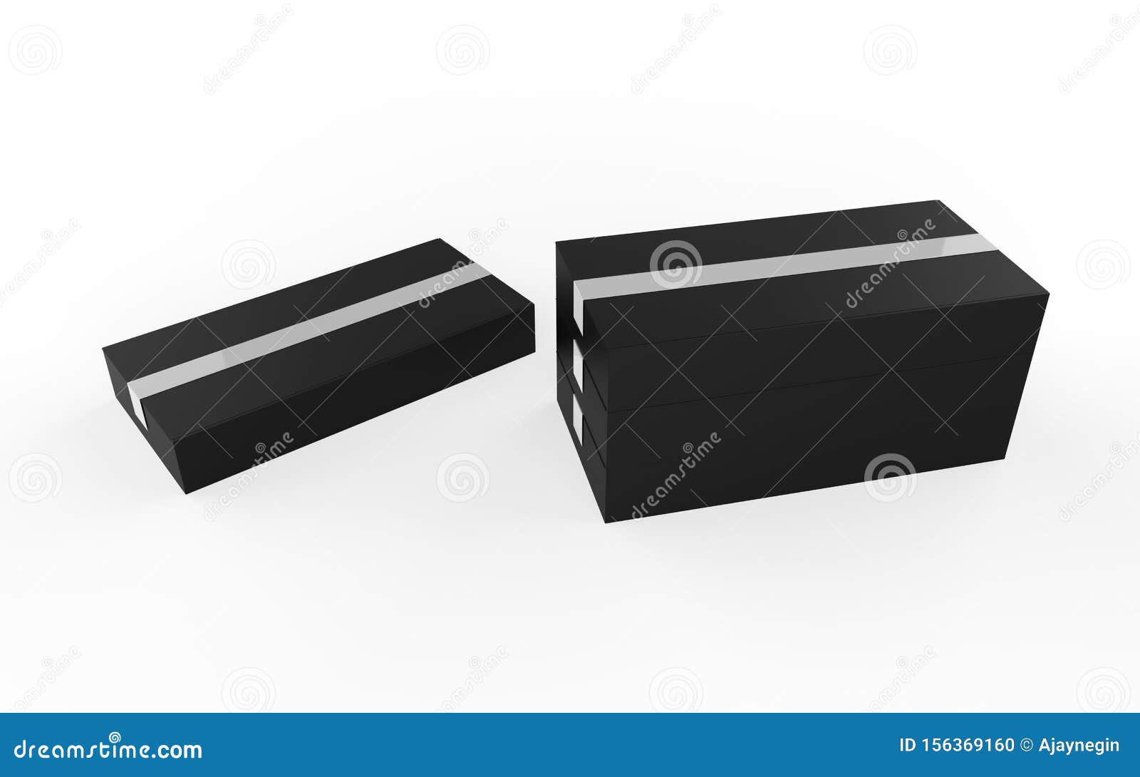 Blank Three Horizontal Rectangle Boxes Standing Stock Illustration ...