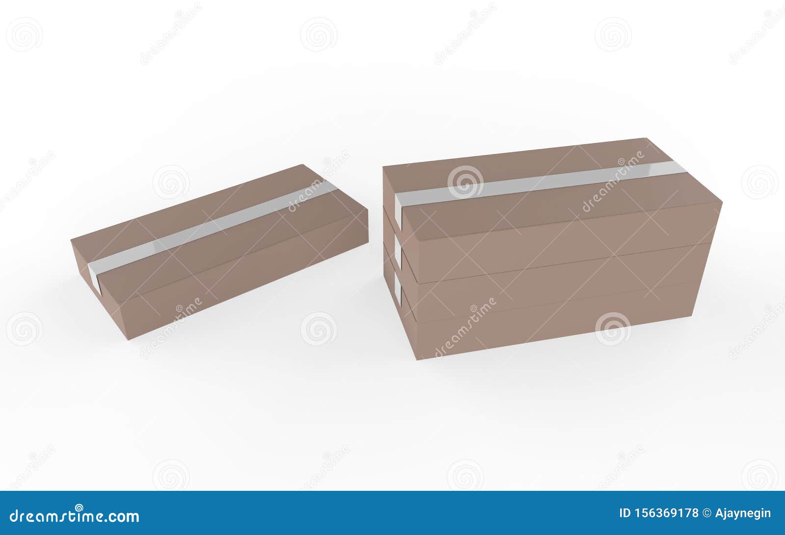 Blank Three Horizontal Rectangle Boxes Standing Stock Illustration ...