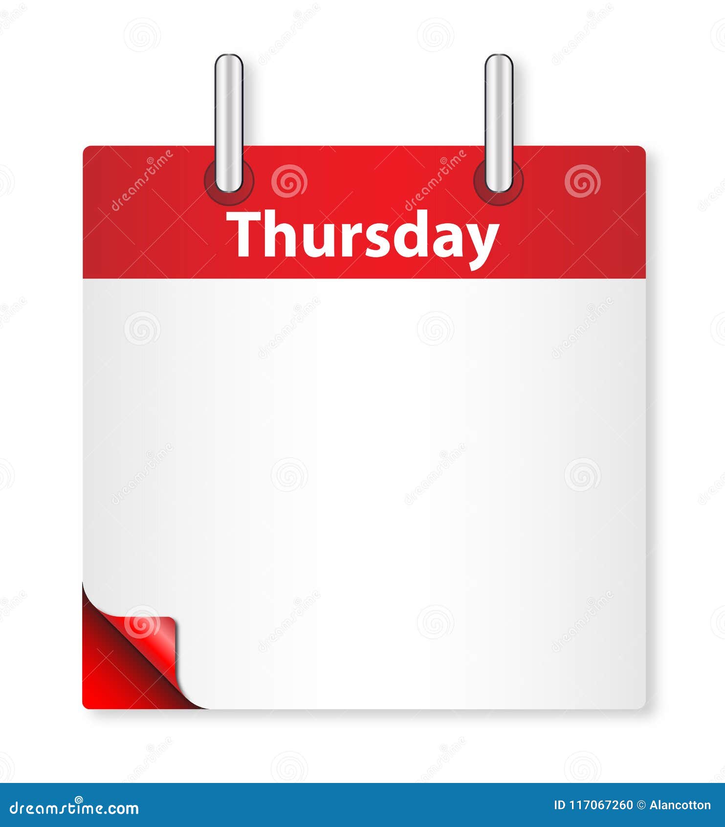 Blank Thursday Date on White Stock Vector - Illustration of graphic ...