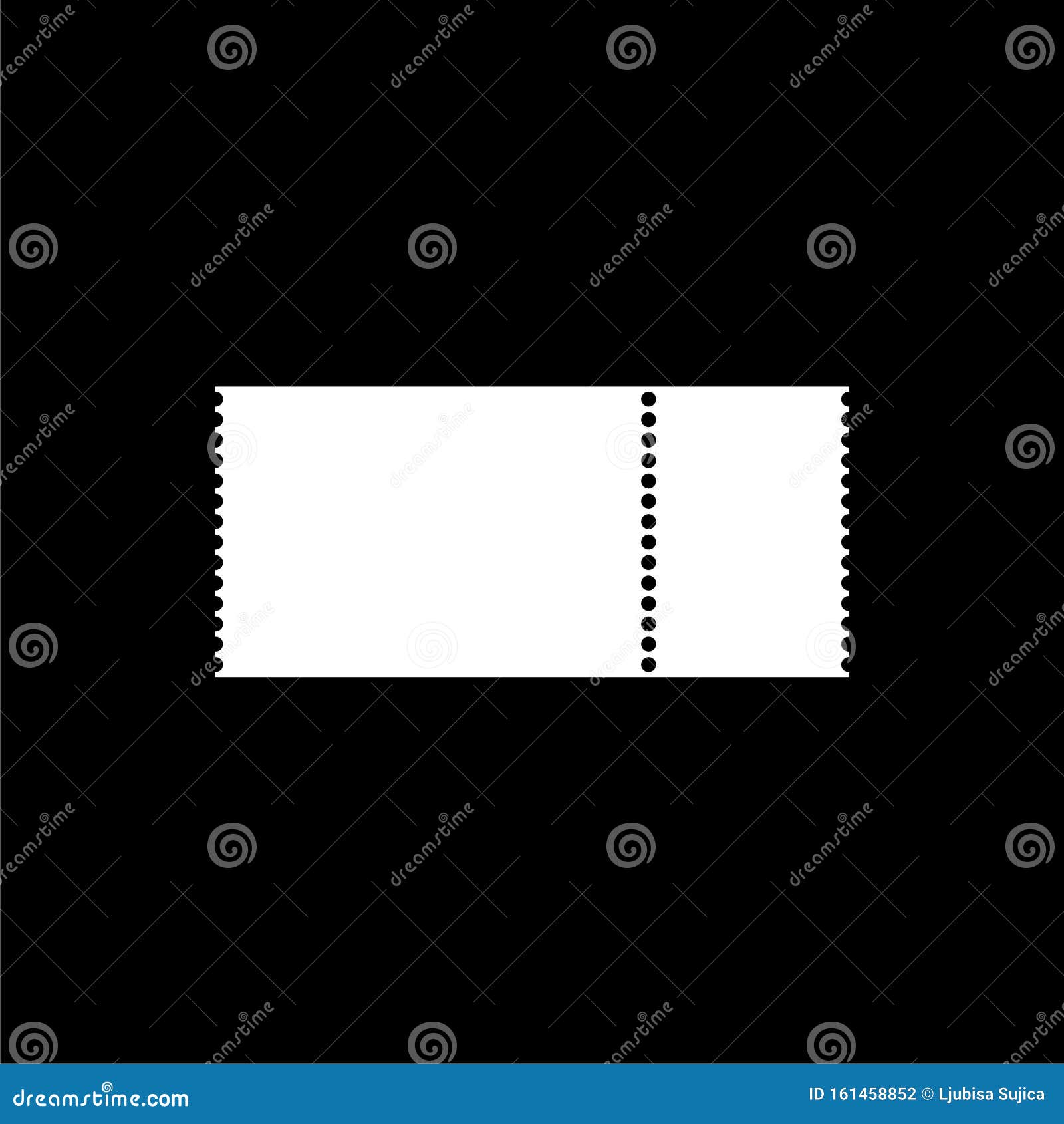 Blank Ticket Isolated on Black Background Stock Vector - Illustration ...