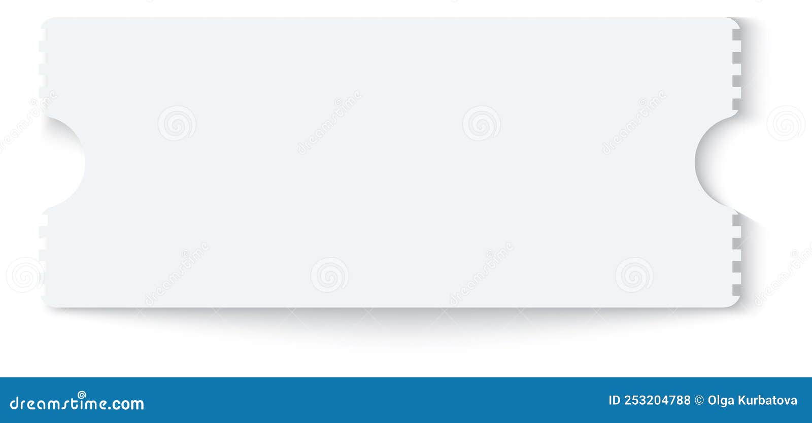 Blank Ticket Mockup. Realistic White Paper Pass Stock Vector ...