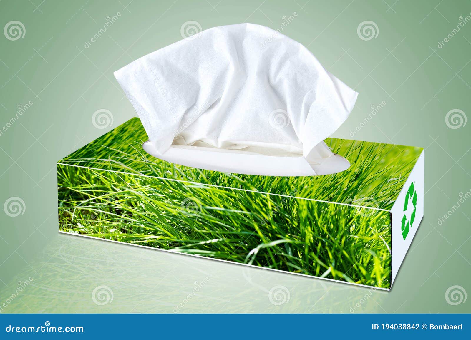 Tssue from Cosmetic Tissues Box Illustrated with Green Grass Decor ...